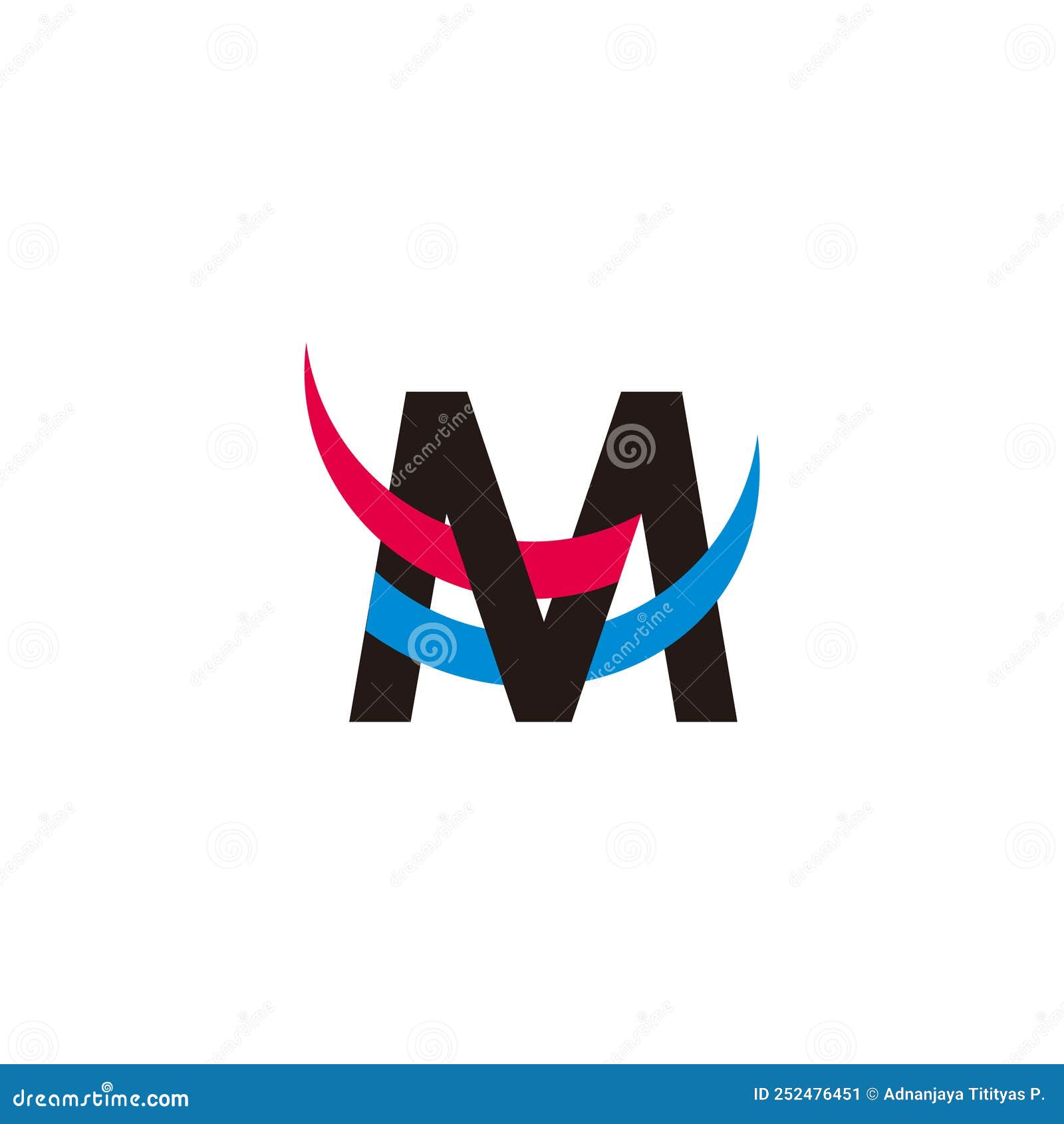 Letter M Abstract Motion Objects Colorful Logo Vector Stock Vector ...