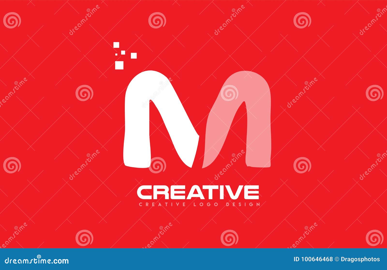 Alphabet Letter M Red Technology White Logo Company Design Icon Stock ...