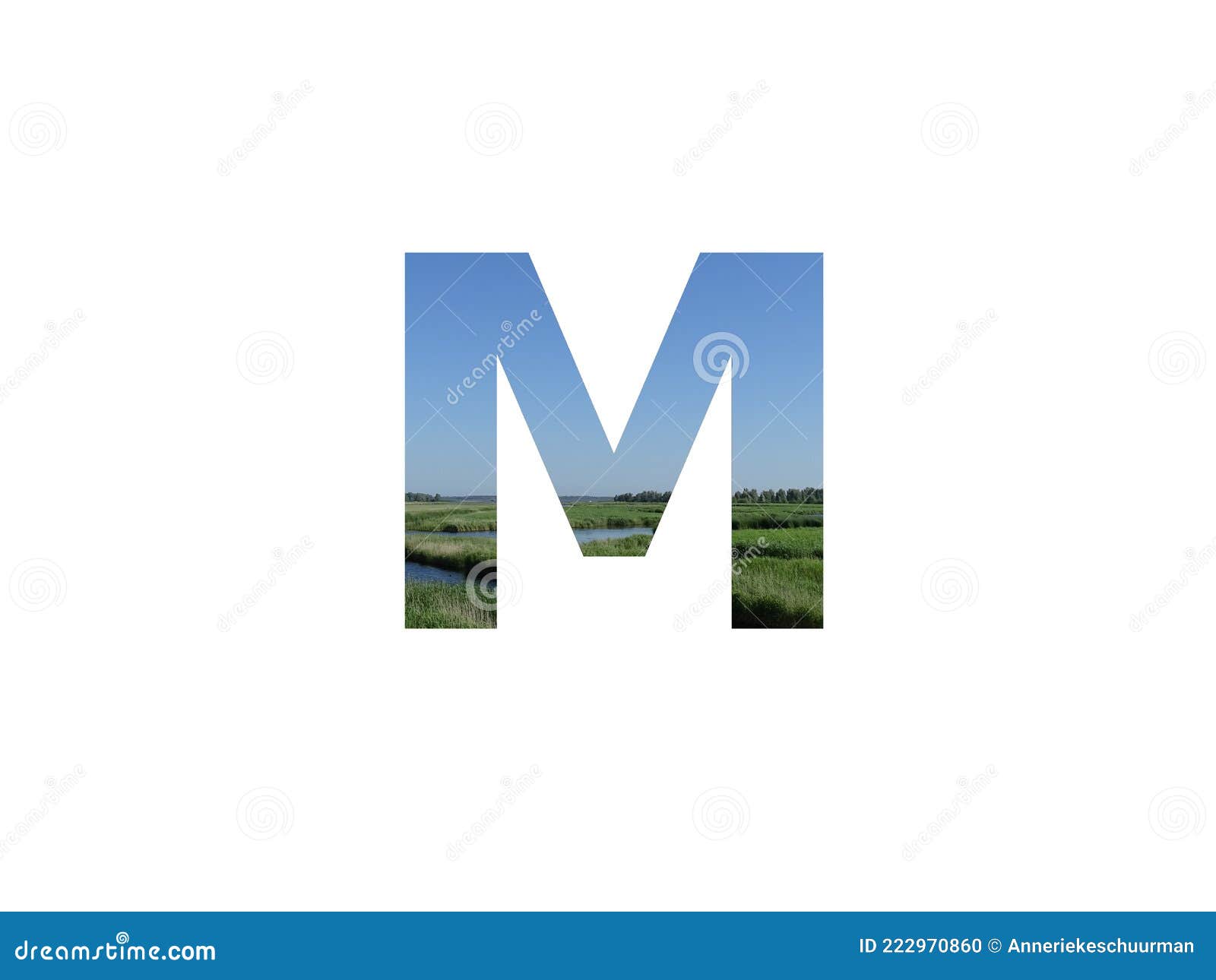 Letter M of the Alphabet Made with Landscape Stock Illustration ...