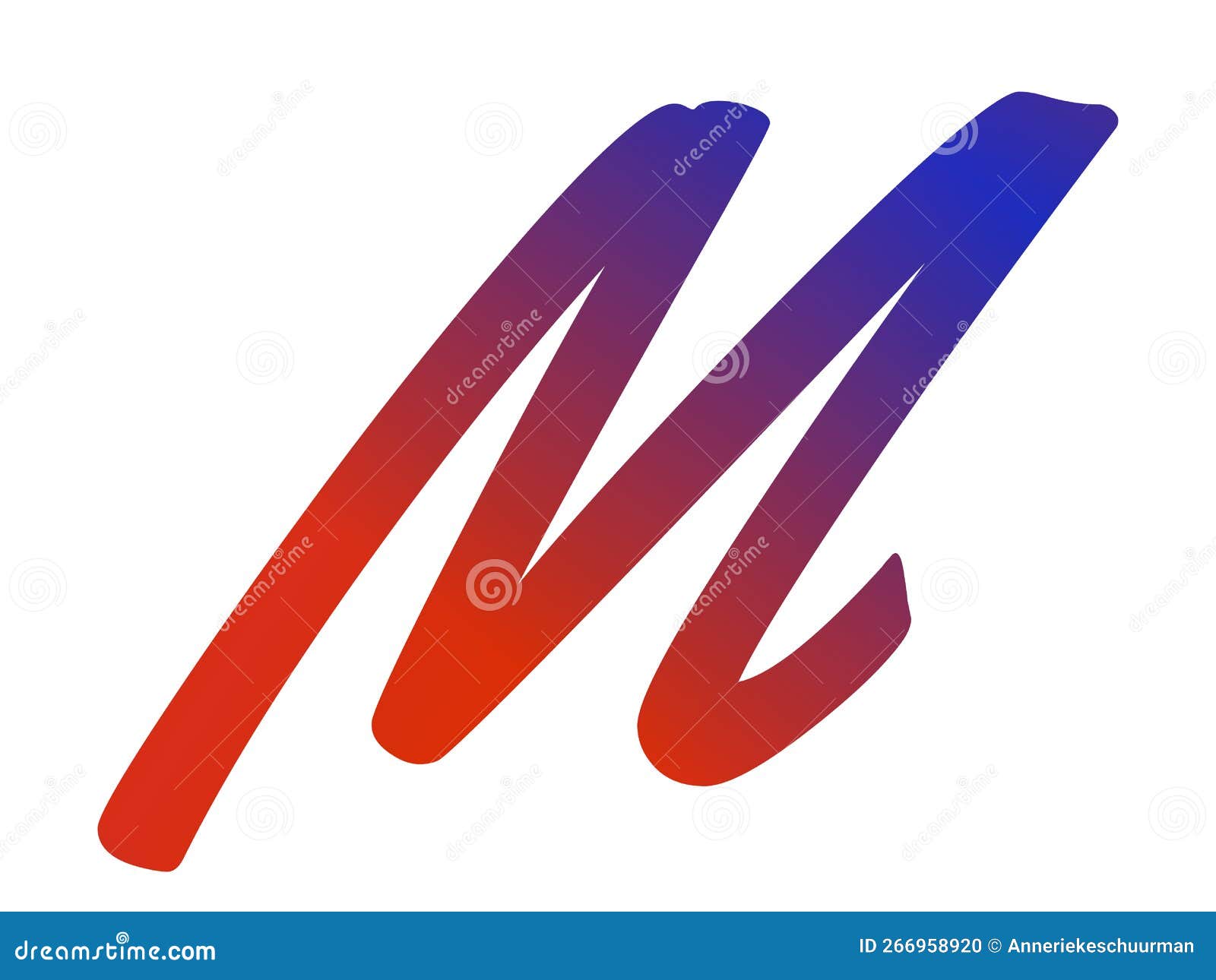 Letter M of the Alphabet Made with Red and Blue Gradient Stock ...