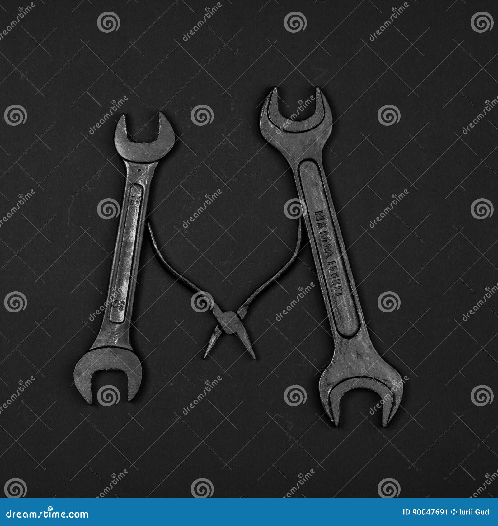 Letter M. Alphabet Made of Repair Tools Stock Image - Image of dark ...
