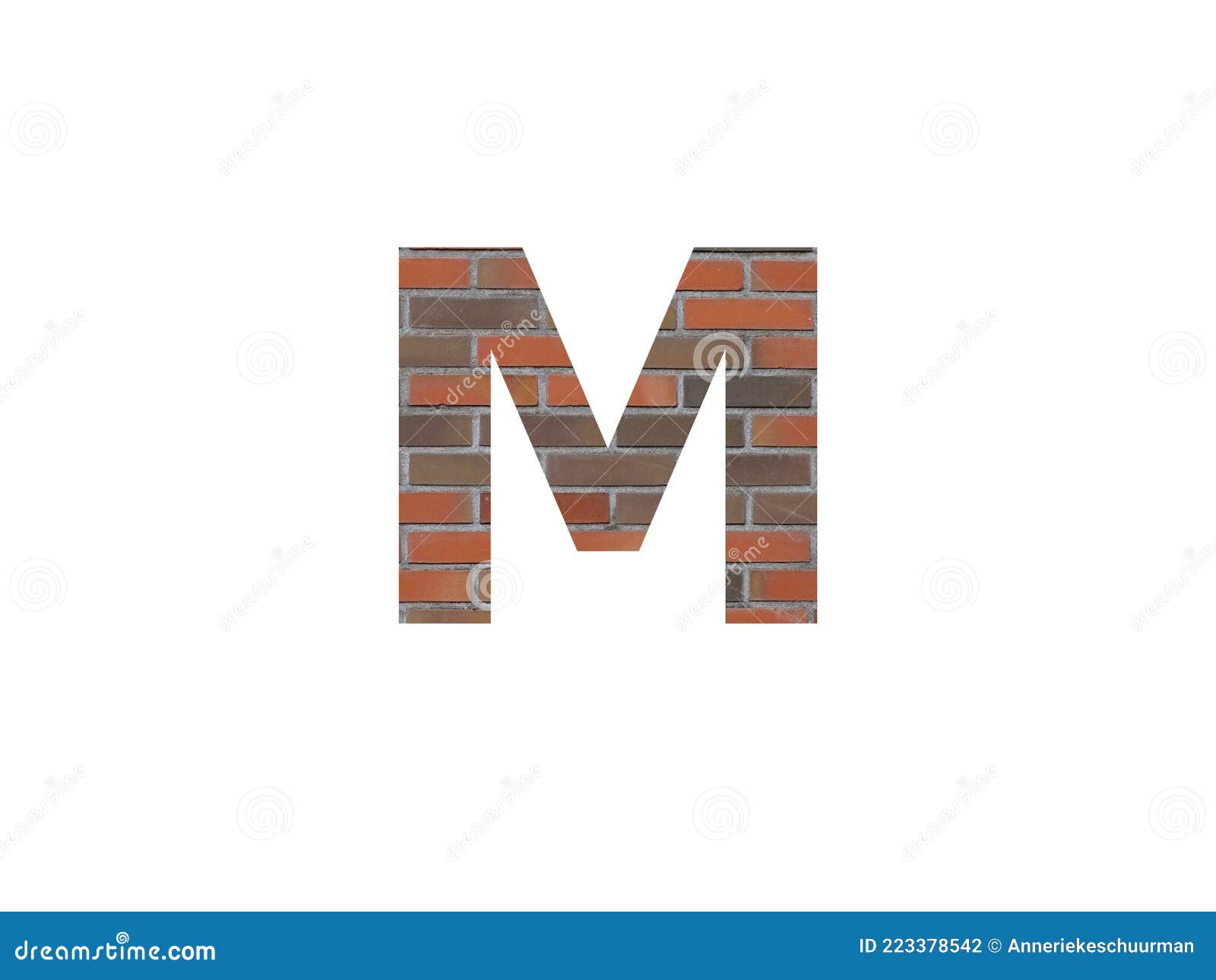 Letter M of the Alphabet Made with Wall of Bricks Stock Photo - Image ...