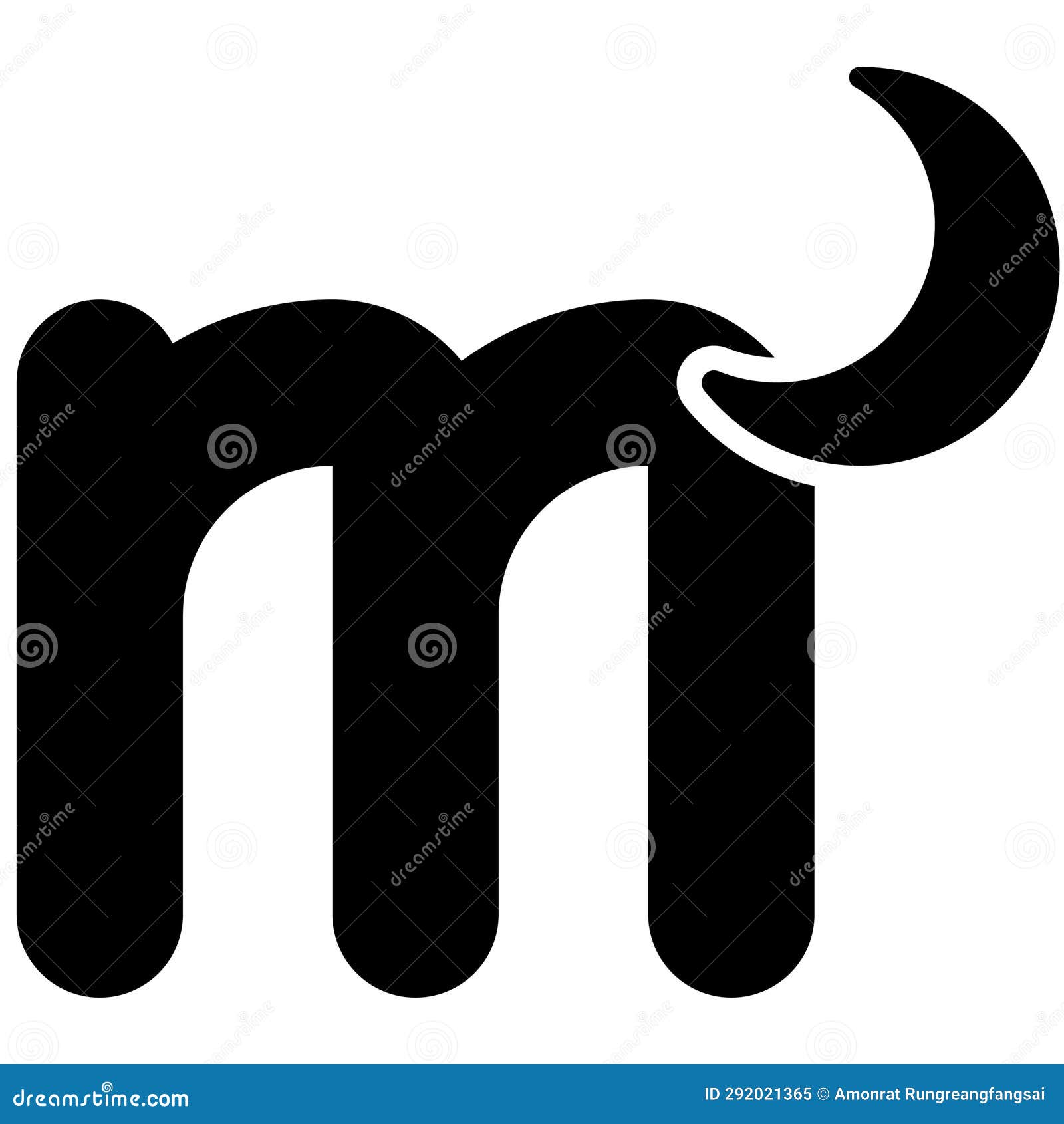 Letter M Alphabet with Moon Icon Stock Vector - Illustration of ...