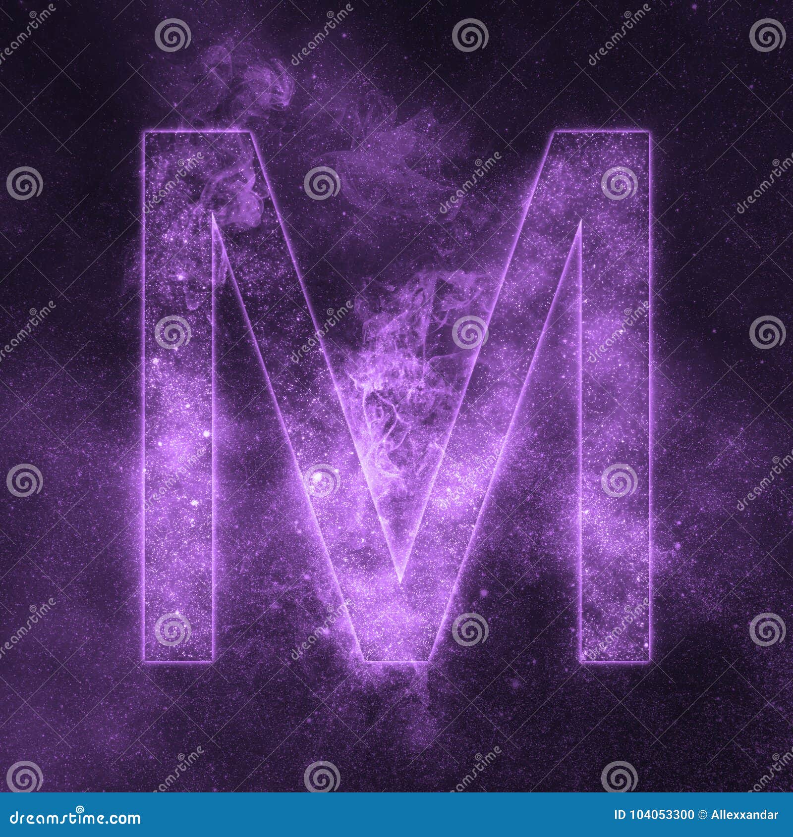 Letter M Alphabet Symbol. Space Letter, Night Sky Letter Stock ...
