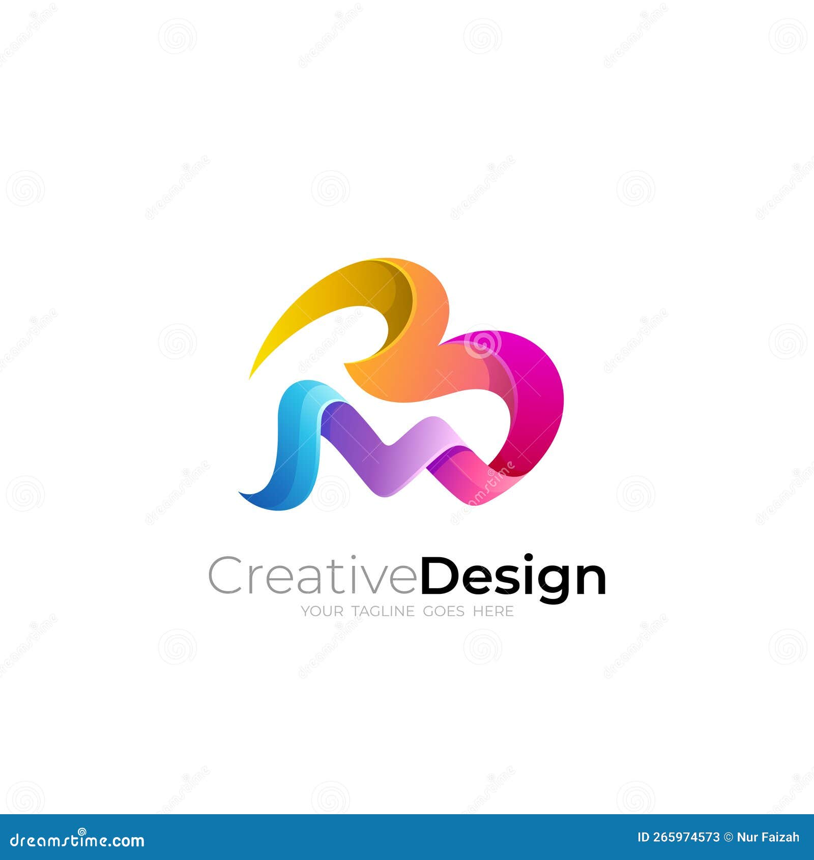 Letter M and B Logo Template, 3d Colorful Logos Stock Vector ...