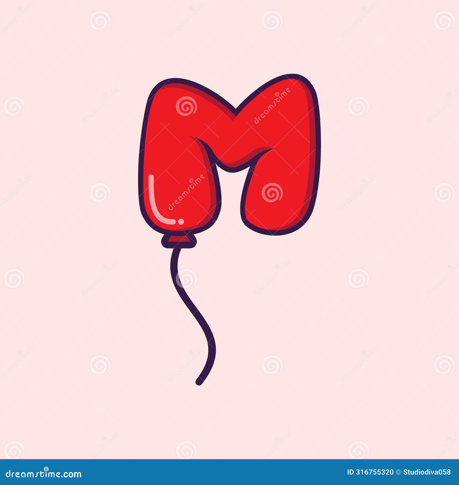 Letter M Balloon Logo Design Template Vector Illustration ...