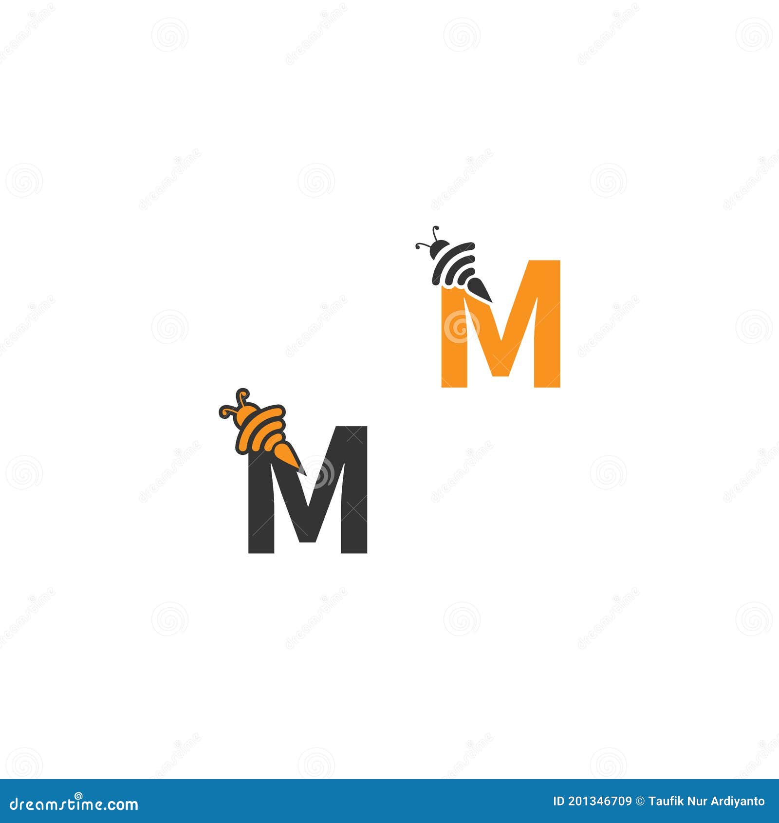 Letter M Bee Icon Creative Design Logo Stock Vector - Illustration of ...