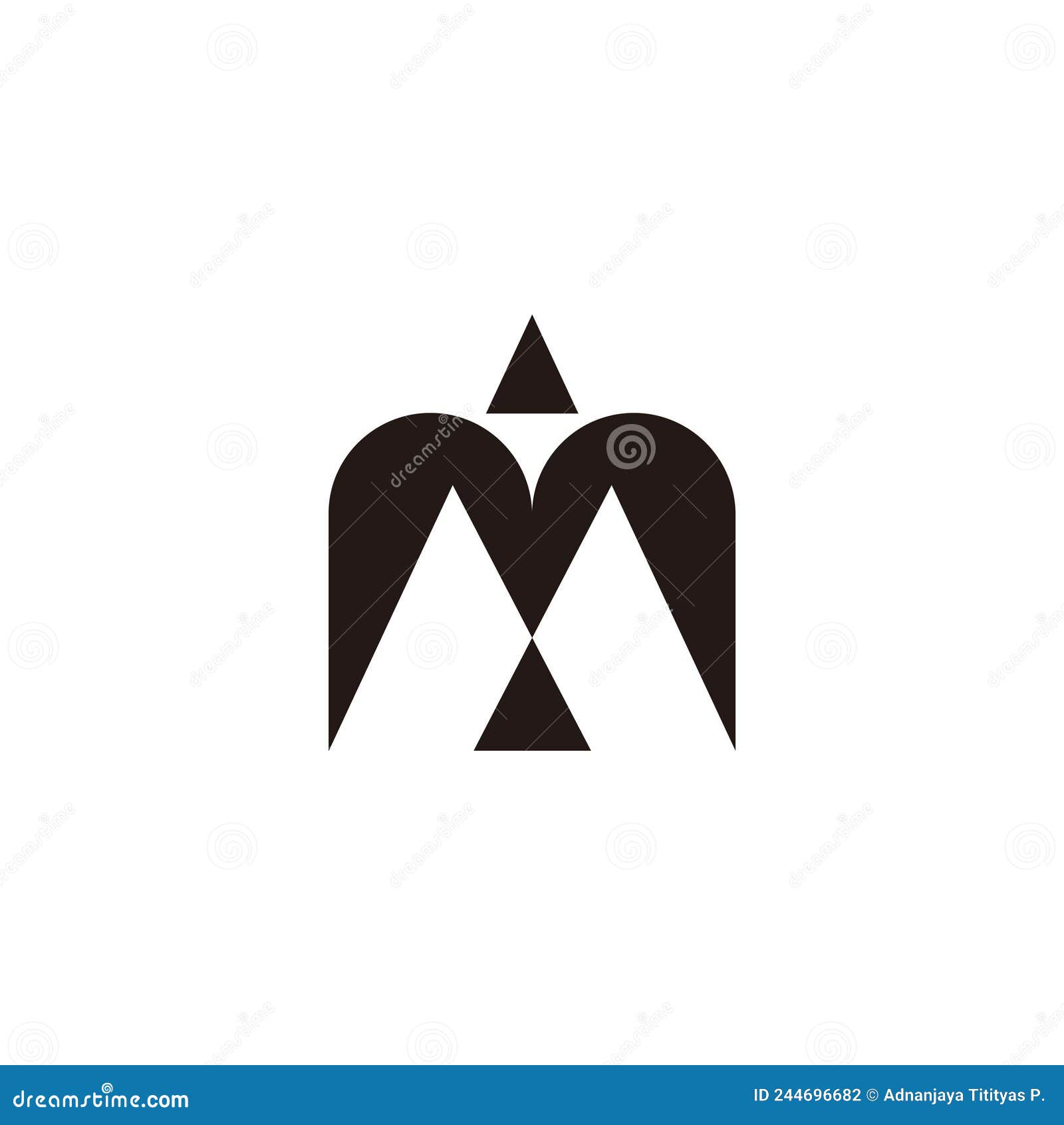 Letter M Bird Shape Abstract Geometric Simple Logo Vector Stock Vector ...