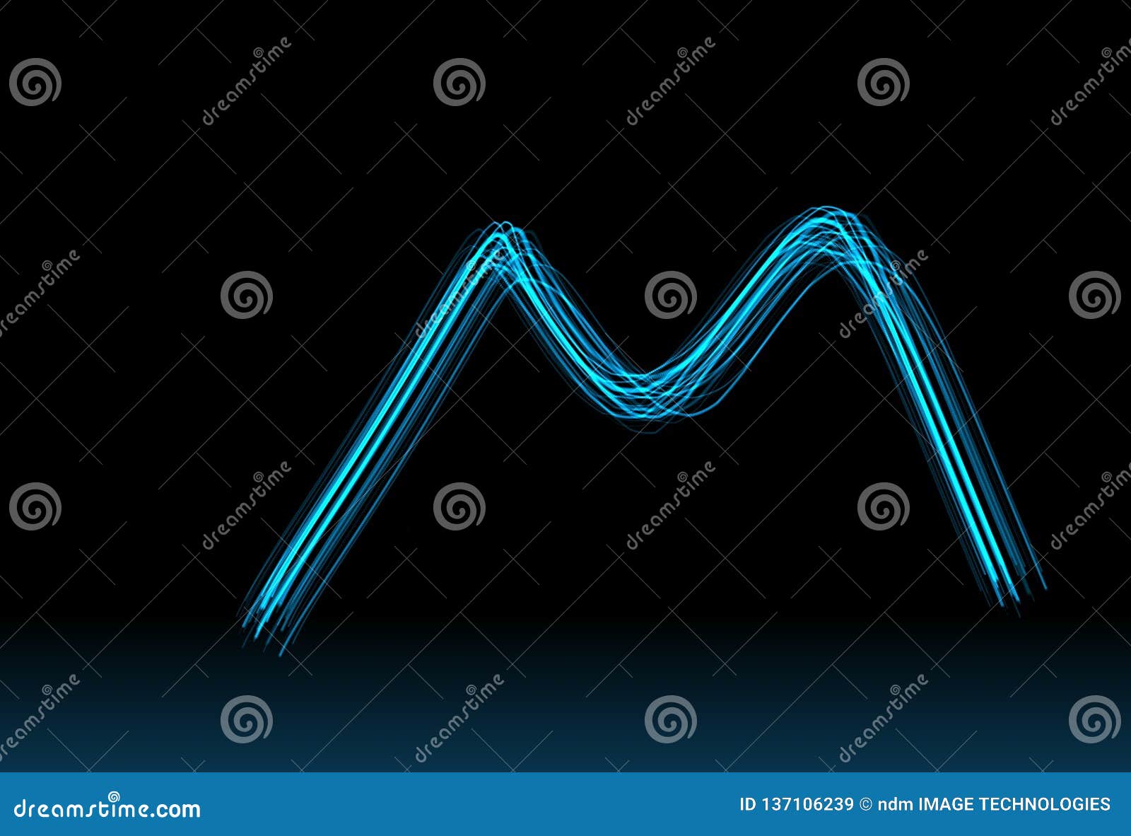 Letter M in Black Background Stock Illustration - Illustration of ...