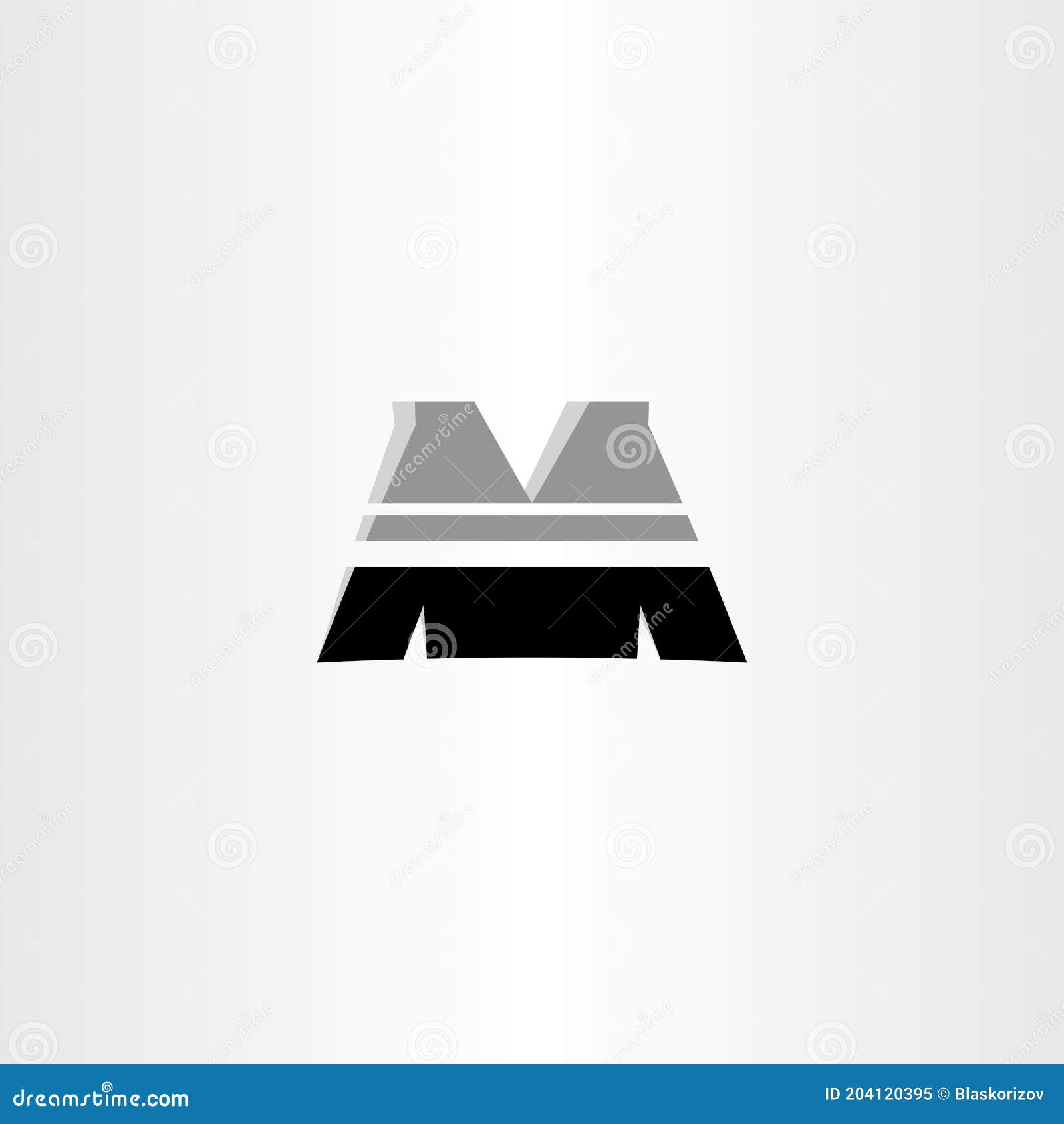 Letter m black icon design stock vector. Illustration of capital ...
