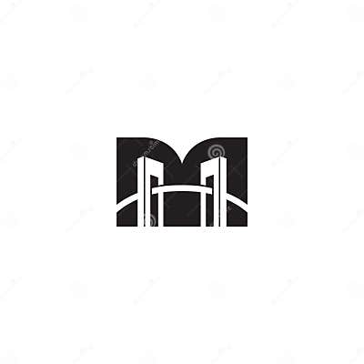 Letter M Bridge Bond Construction Symbol Logo Vector Stock Vector ...