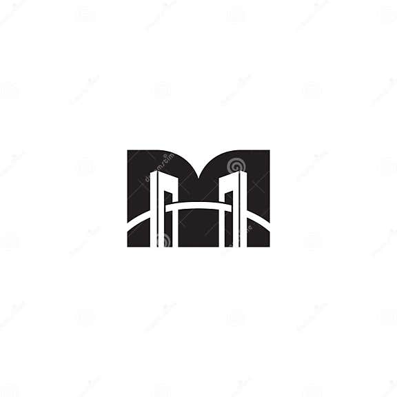 Letter M Bridge Bond Construction Symbol Logo Vector Stock Vector ...