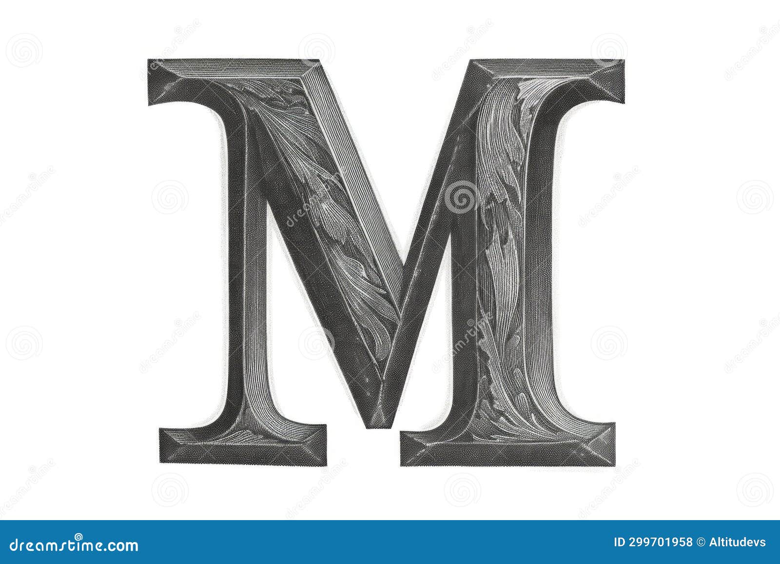 Letter M, Chalkboard Style, on White Background Stock Illustration ...