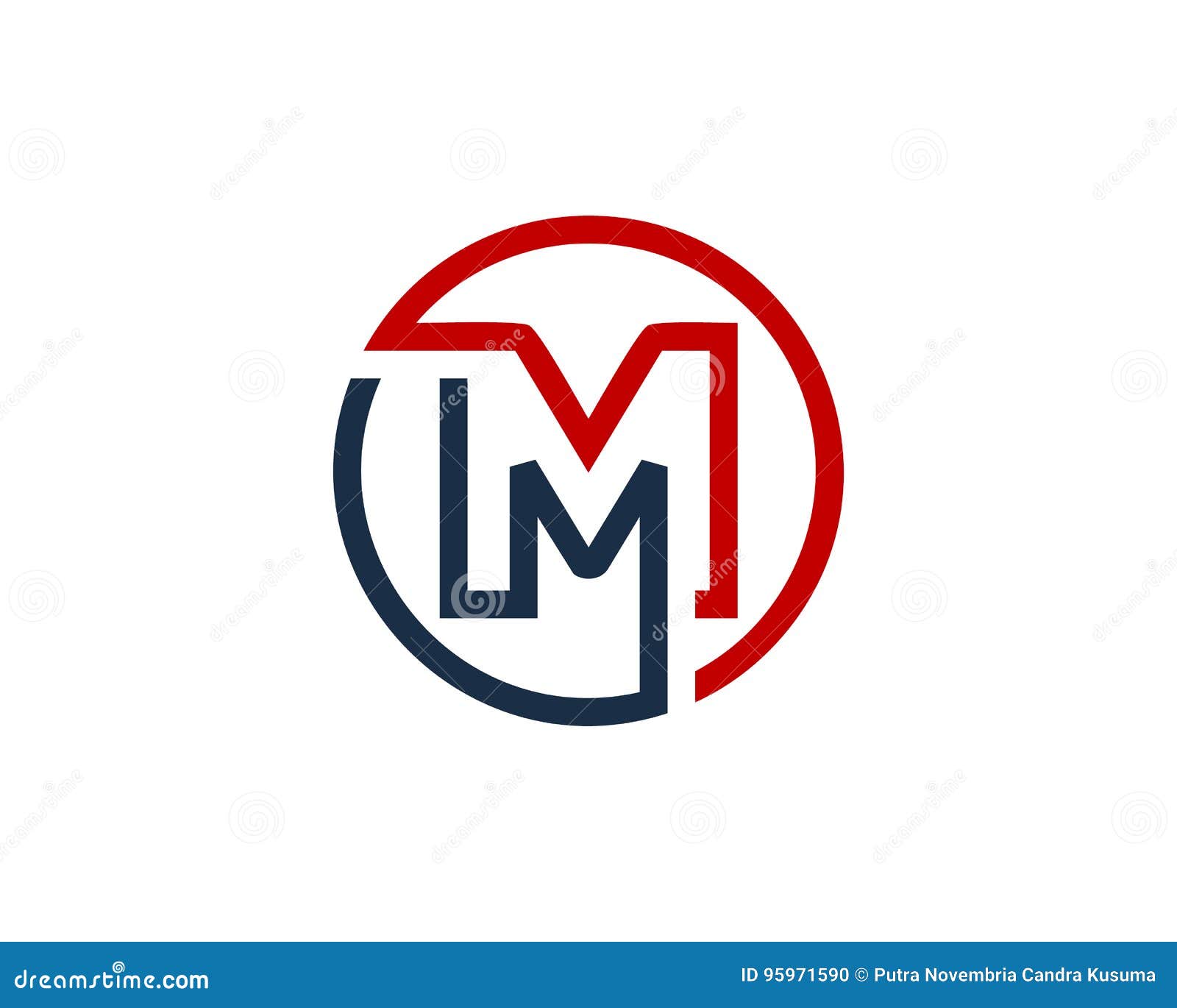 Letter M Circle Line Icon Logo Design Element Stock Vector ...