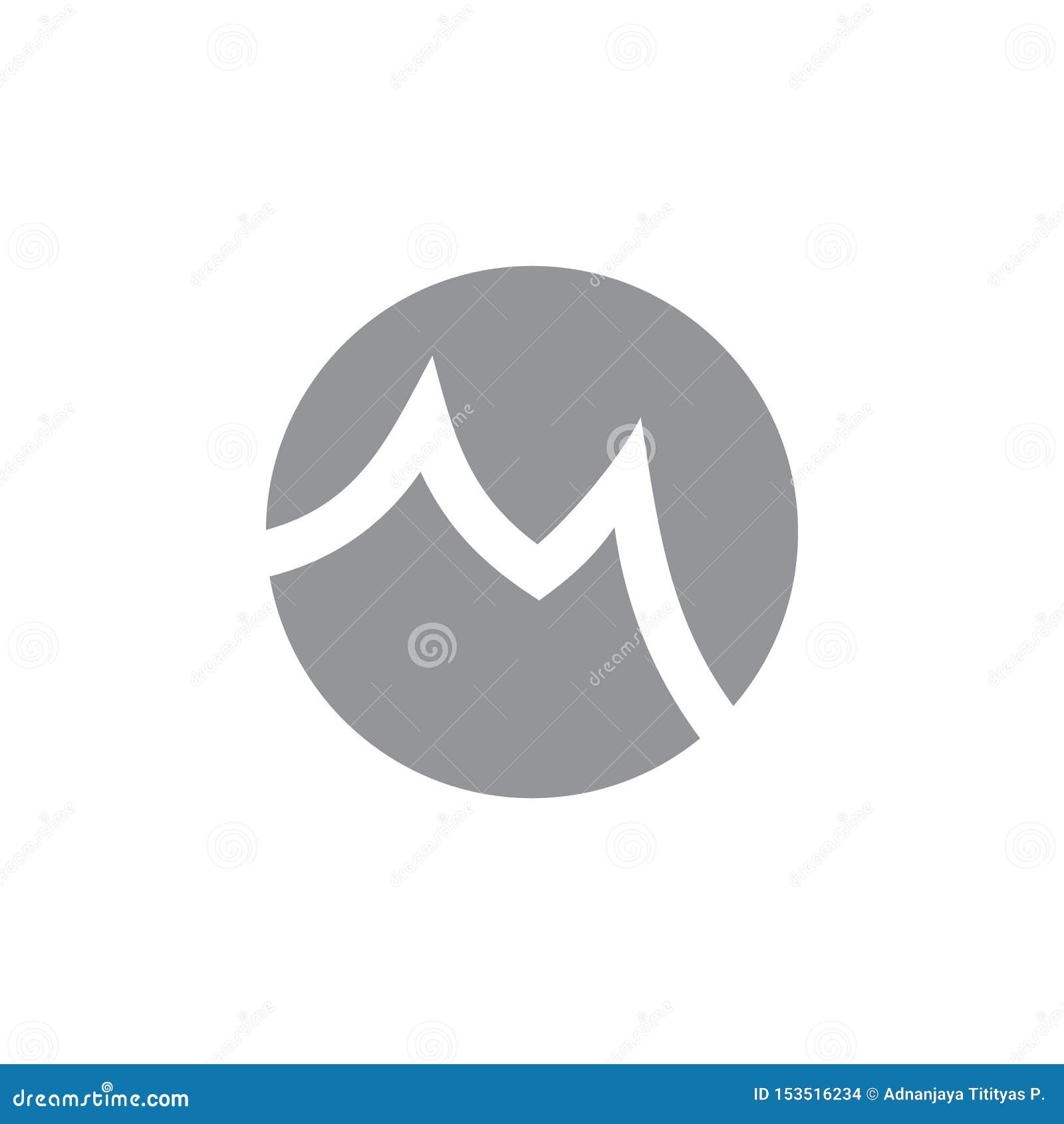 Letter M Circle Negative Space Logo Vector Stock Vector - Illustration ...