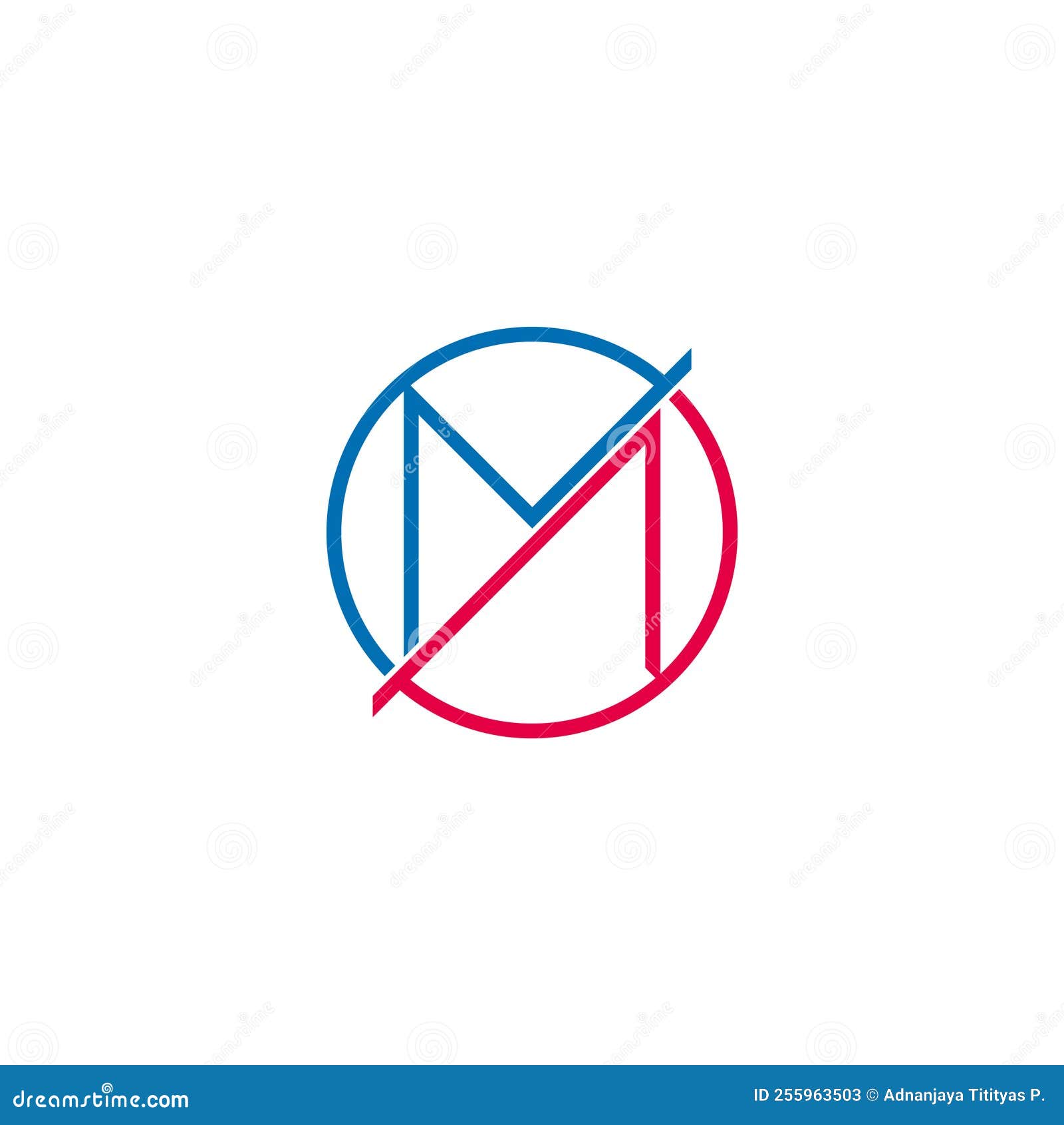 Letter M Circle Slice Capital Logo Vector Stock Vector - Illustration ...
