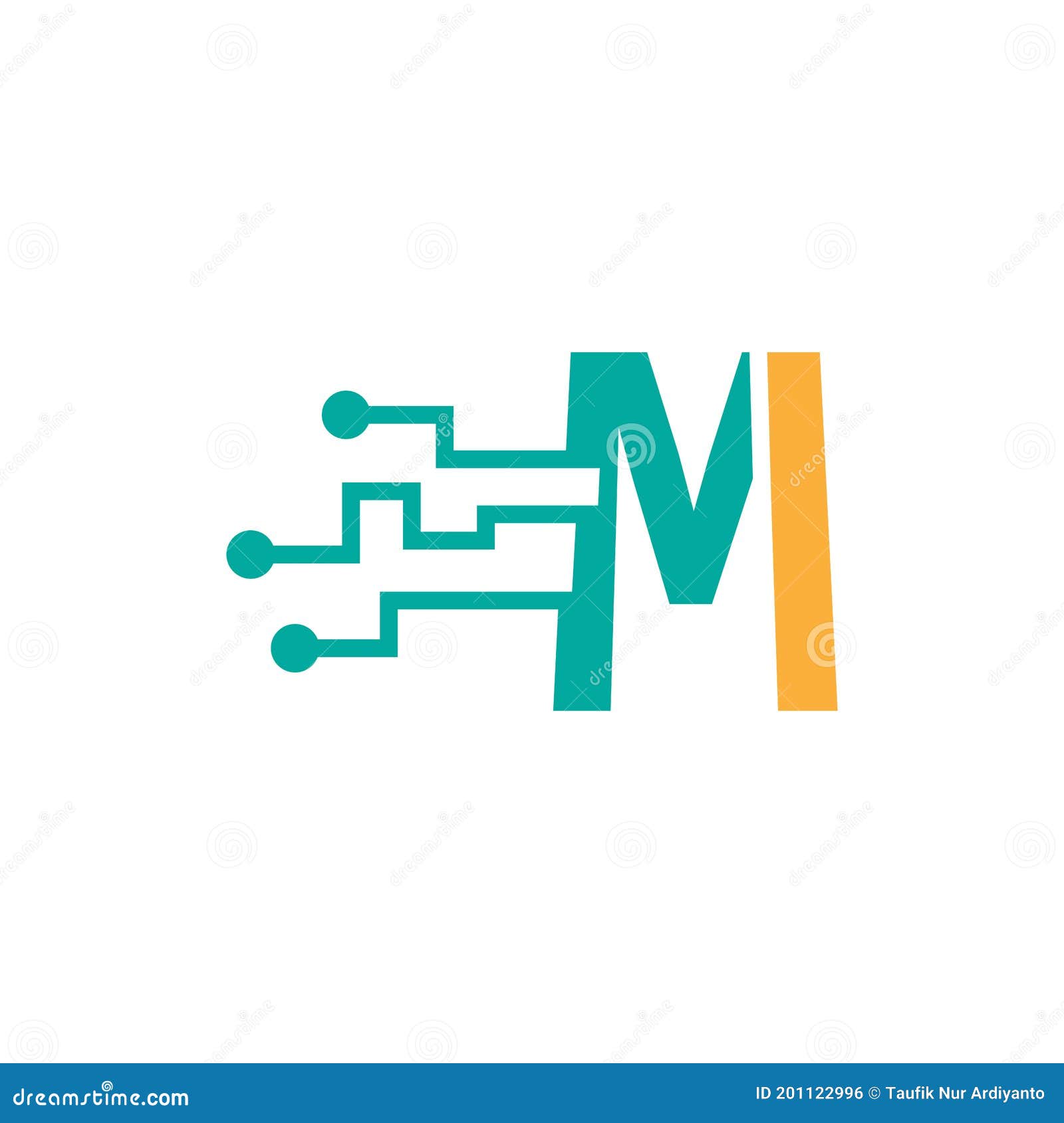 Letter M Circuit Technology Logo Icon Creative Design Stock Vector ...