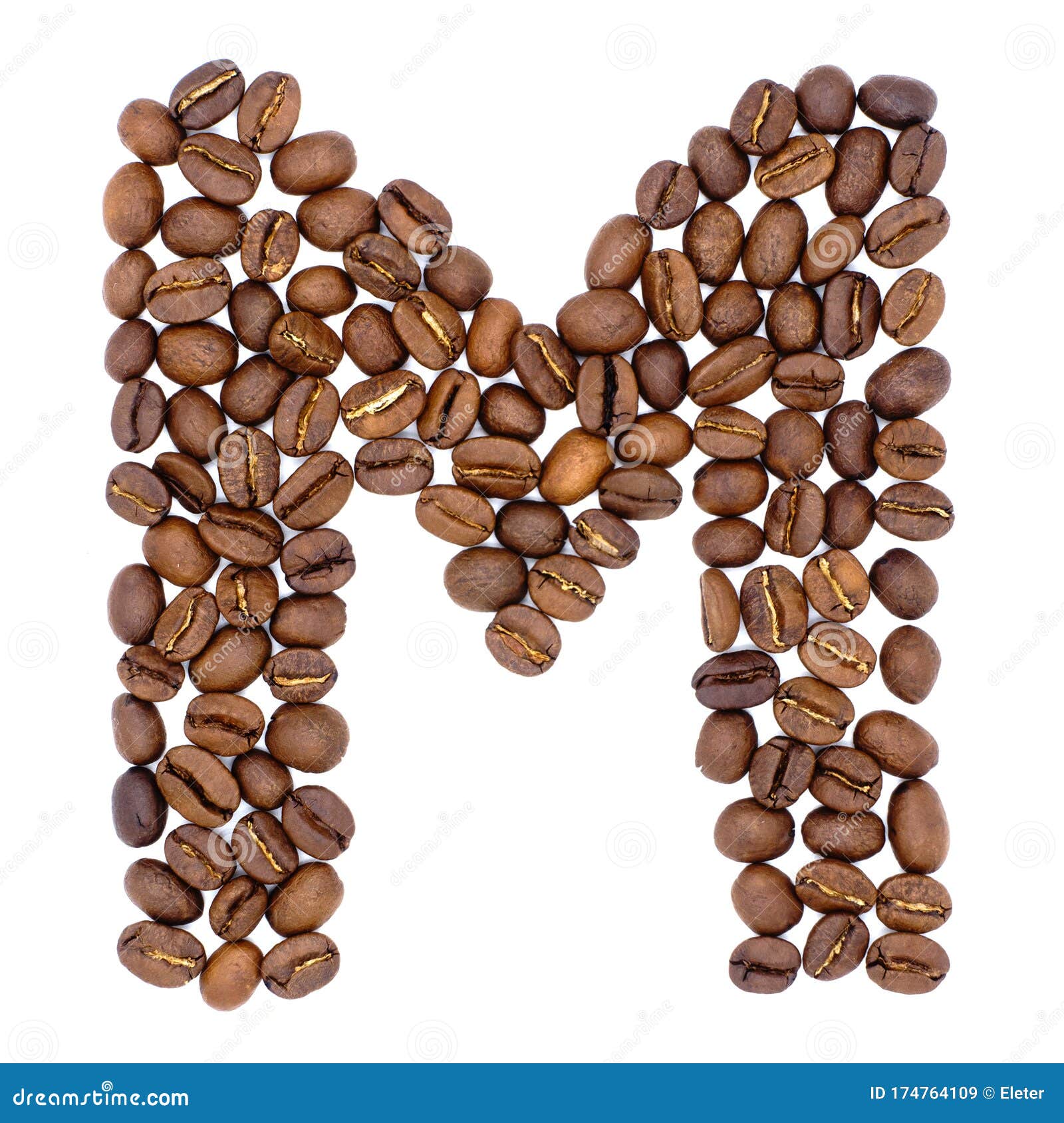 Letter M from Coffee Alphabet Isolated on White Stock Image - Image of ...
