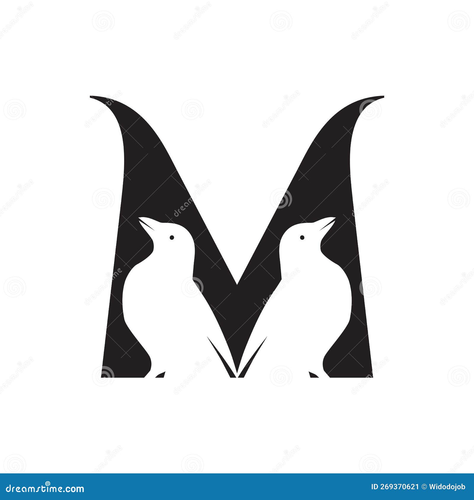 Letter M with Crow Logo Design Concept Stock Vector - Illustration of ...