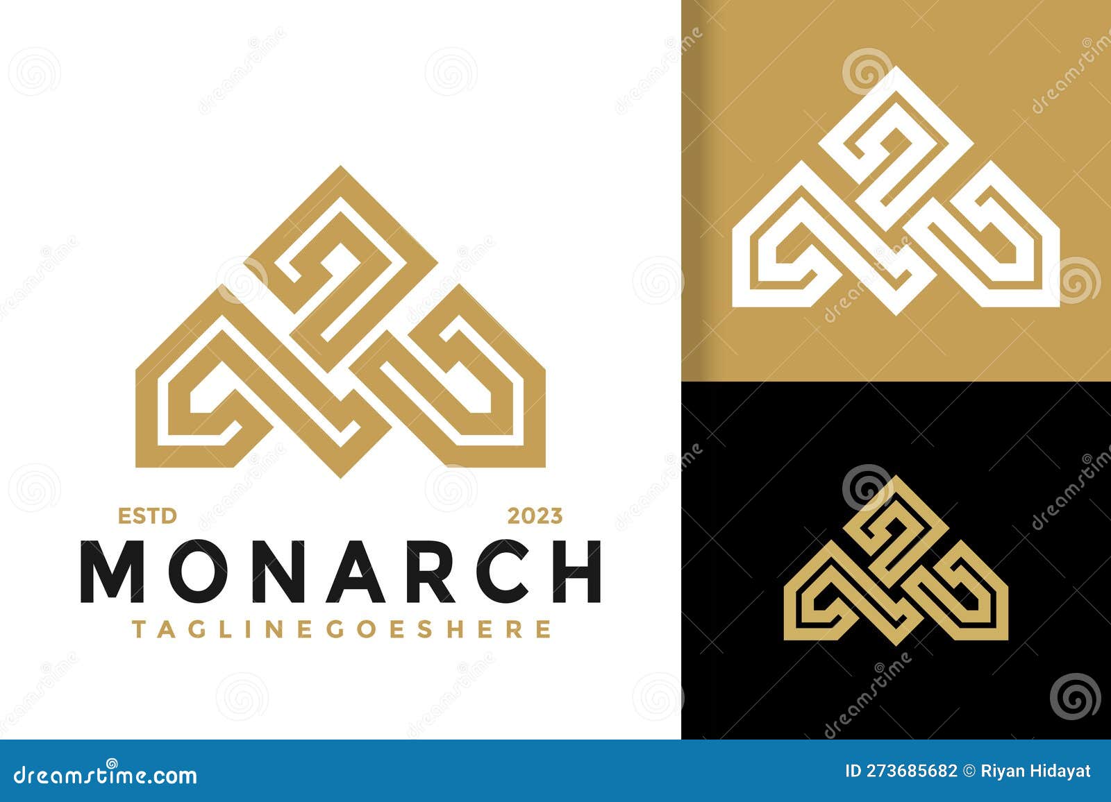 Letter M Monarch Crown Logo Vector Design. Abstract Emblem, Designs ...