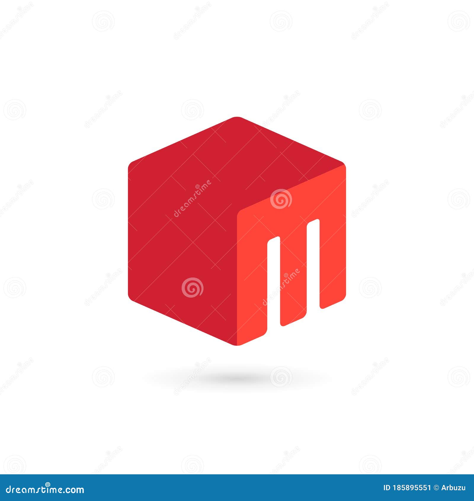 Letter M Cube Icon Design Template Elements Stock Vector - Illustration ...