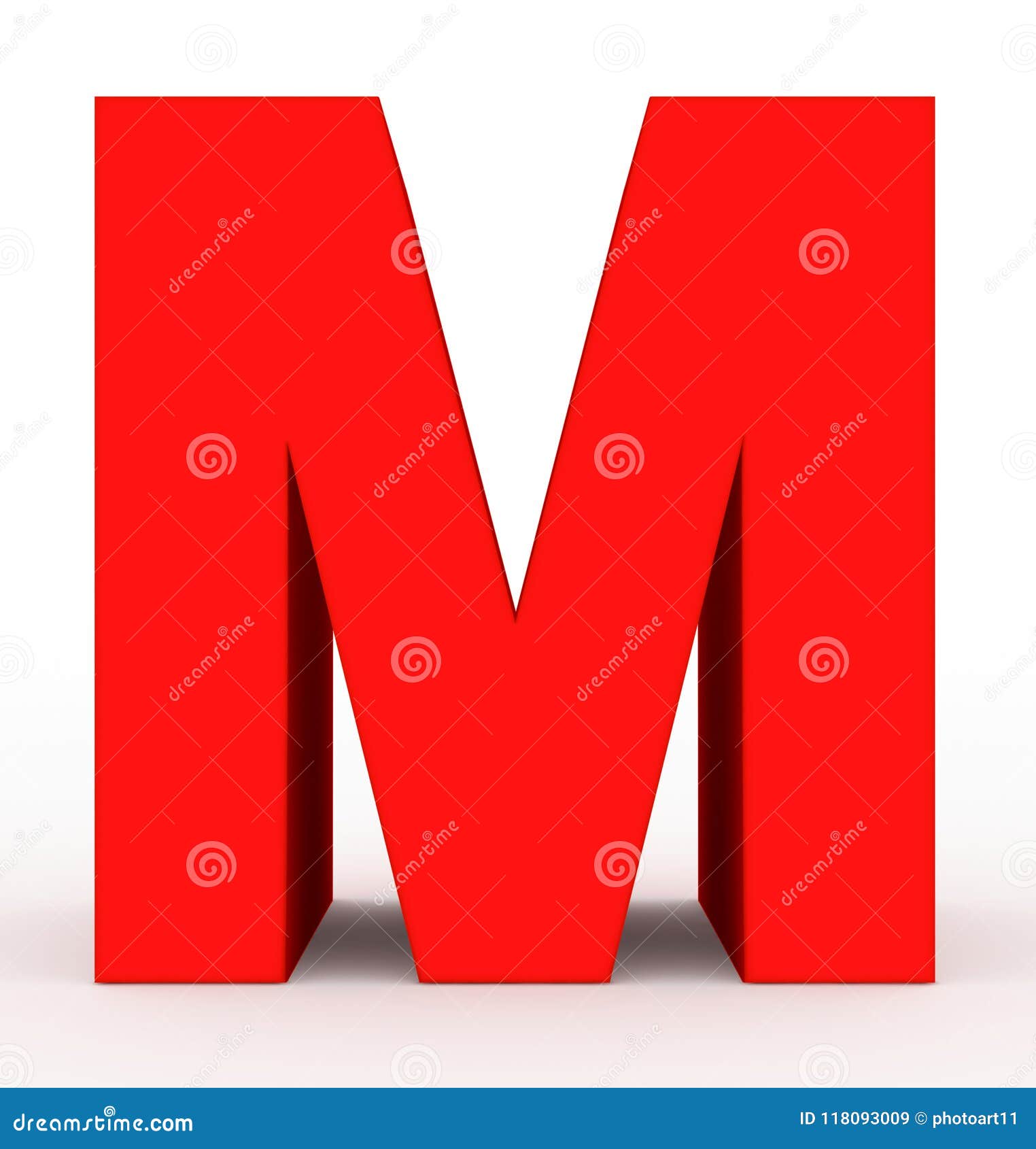 Letter M 3d Red Isolated on White Stock Illustration - Illustration of ...