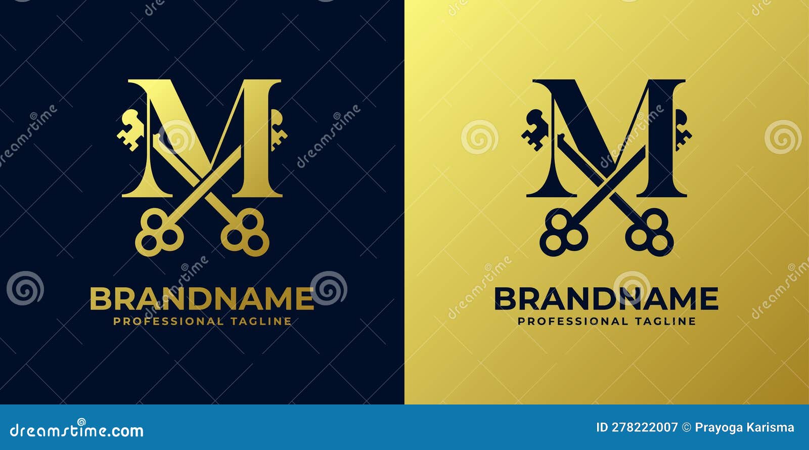 Letter M with Double Key Logo, Suitable for Any Business Related To Key ...