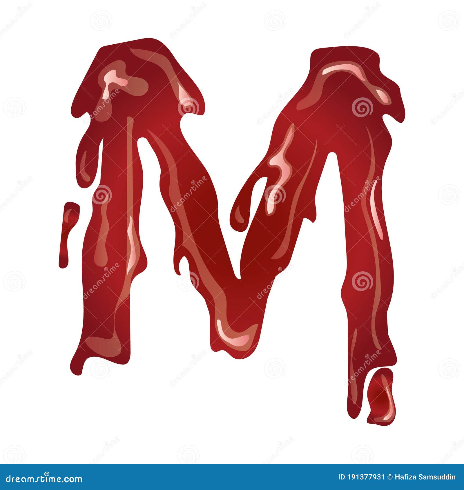 Letter M with Dripping Blood. Vector Illustration Decorative Design ...