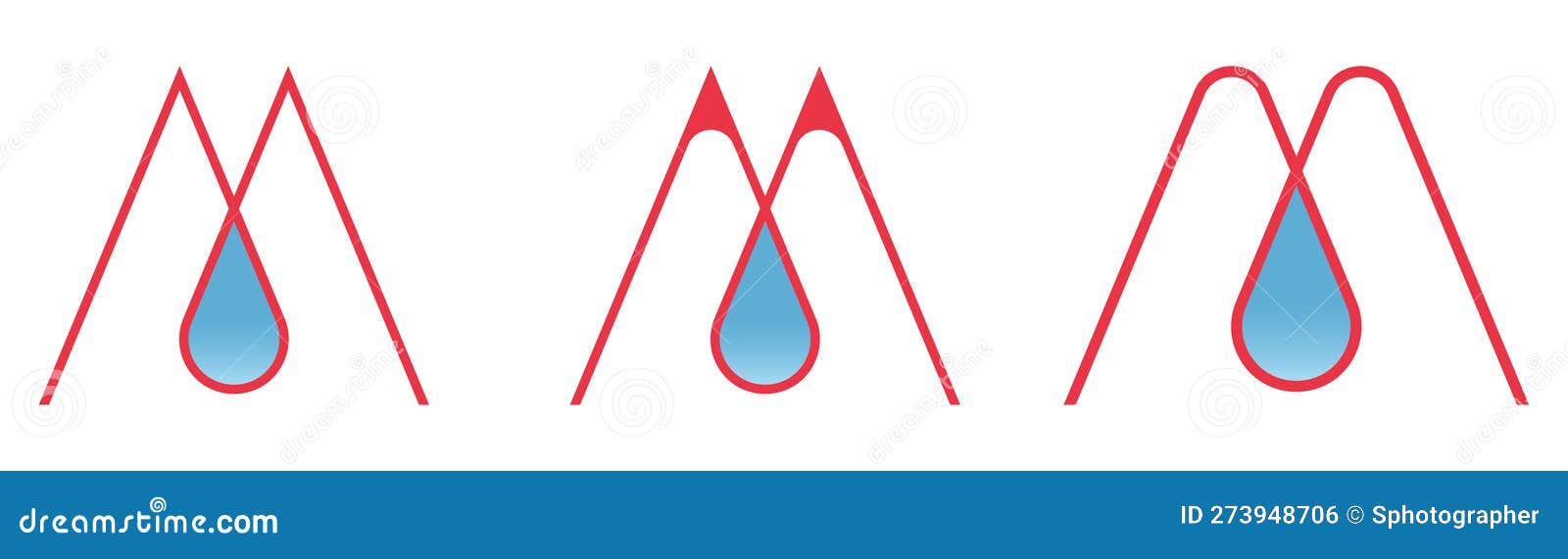 Abstract Letter M Three Modern Logotype Icon Design Concepts Stock ...