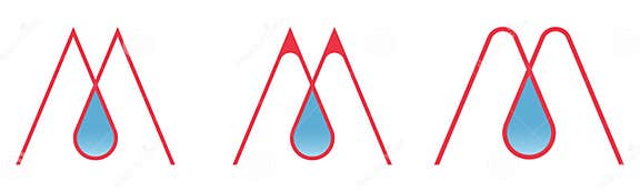 Abstract Letter M Three Modern Logotype Icon Design Concepts Stock ...