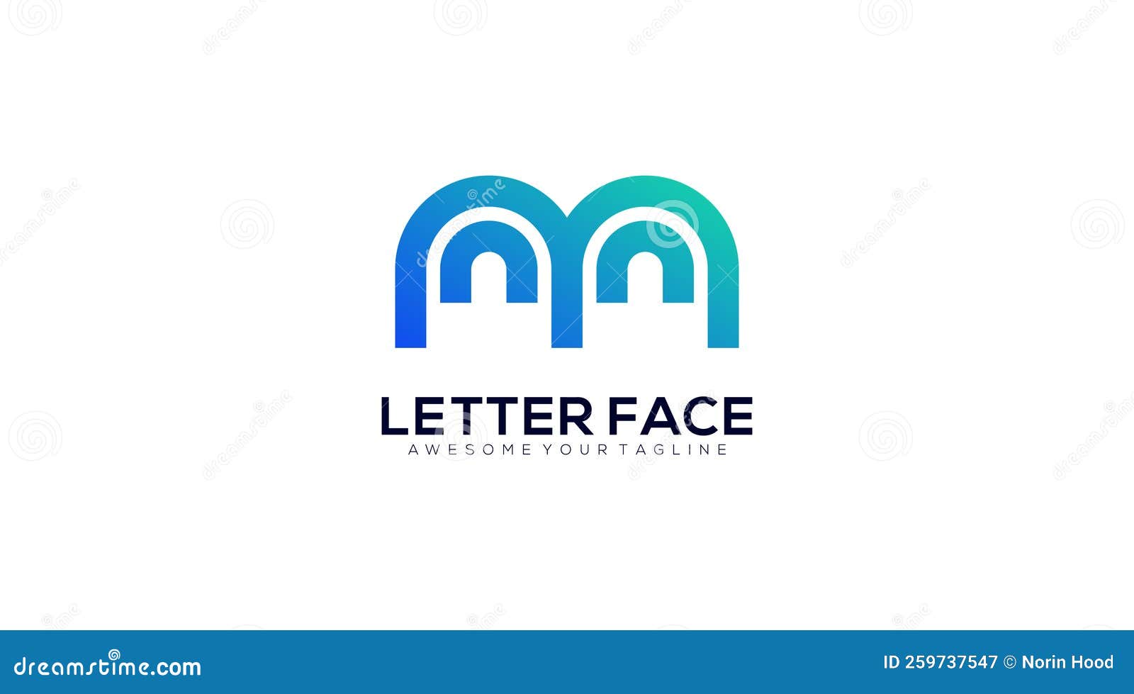 Letter M Face Vector Template Logo Design Stock Vector - Illustration ...