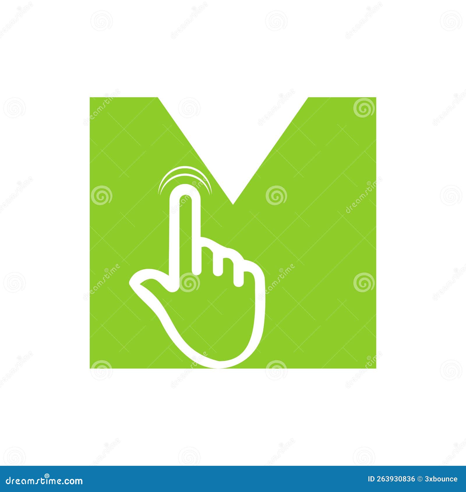 Letter M Finger Click Logo Vector Template Concept for Technology ...