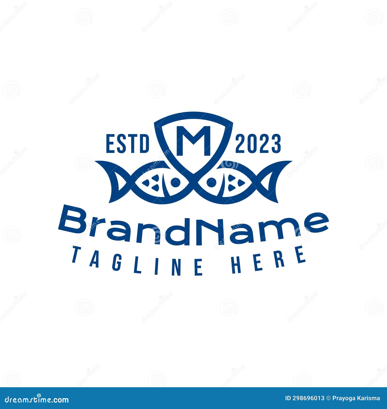 Letter M Fish Shield Logo, Suitable for Business Related To Fish and ...