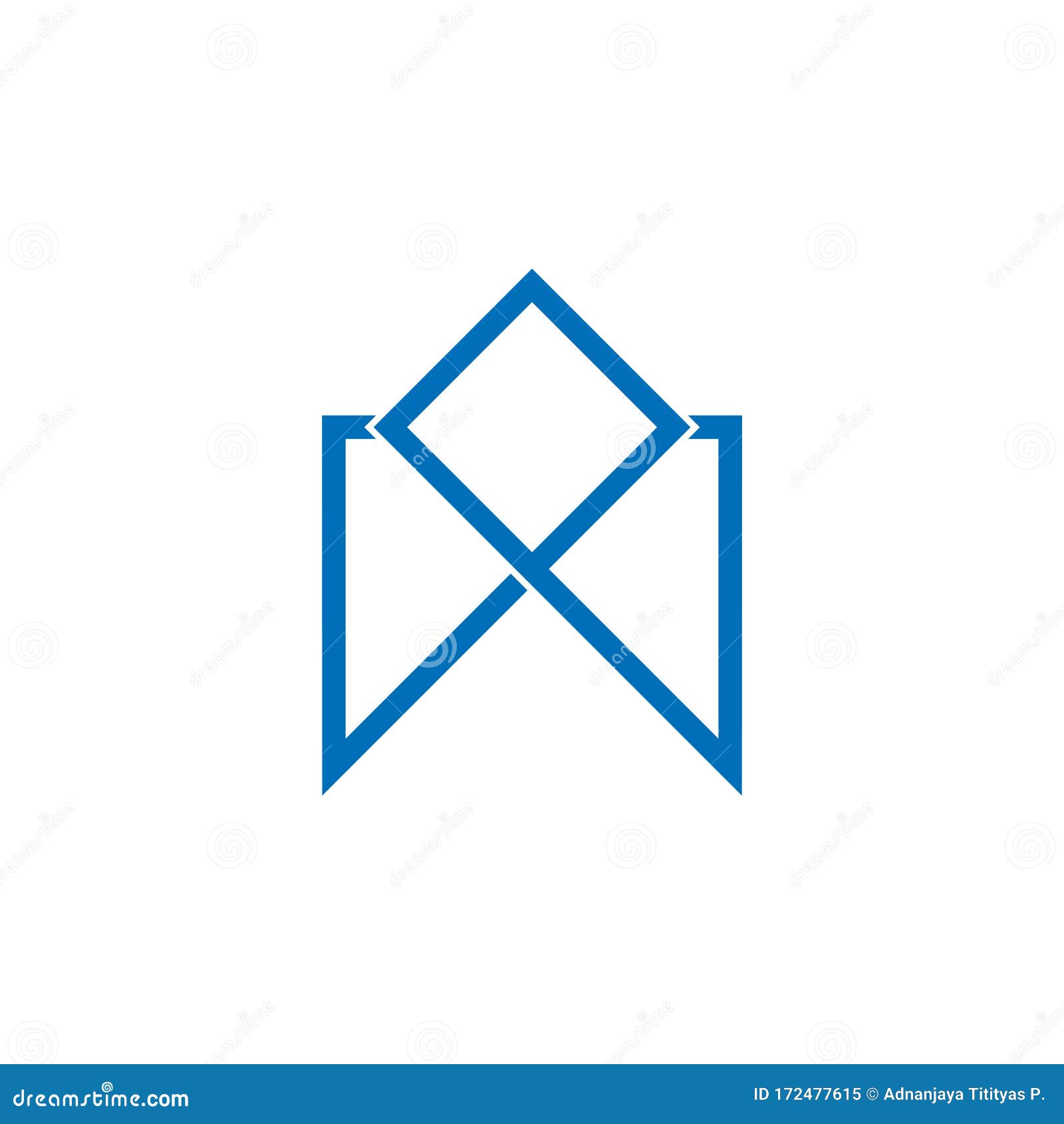 Letter M Geometric Line Square Logo Vector Stock Vector - Illustration ...