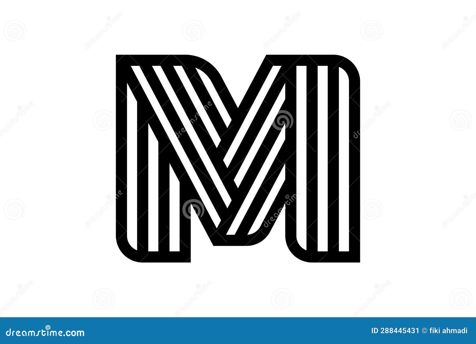 Letter M Geometric Logo Illustration Design Stock Illustration ...