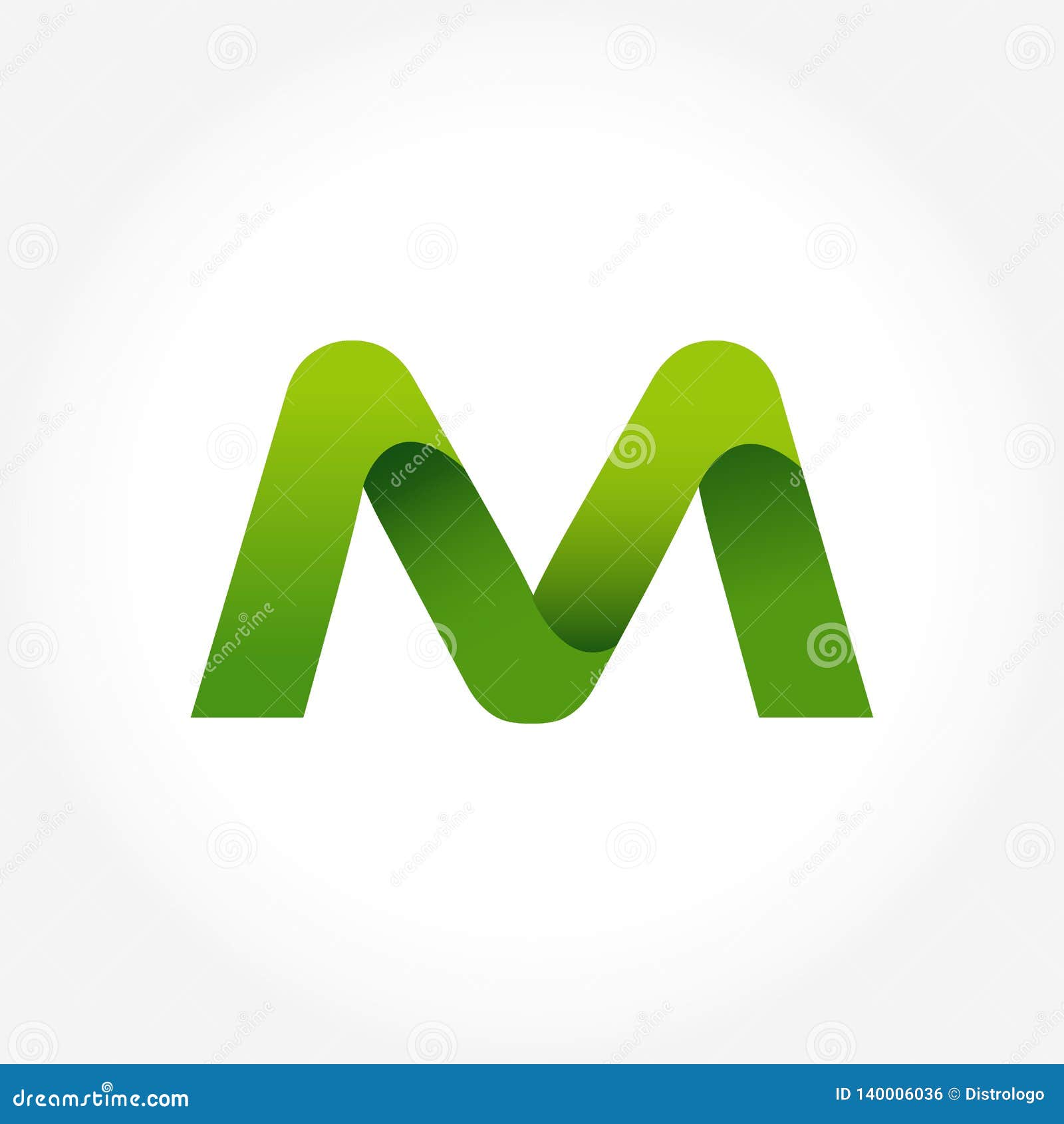 Letter M Green Logo Template. Alphabet Logotype Design Stock Vector ...