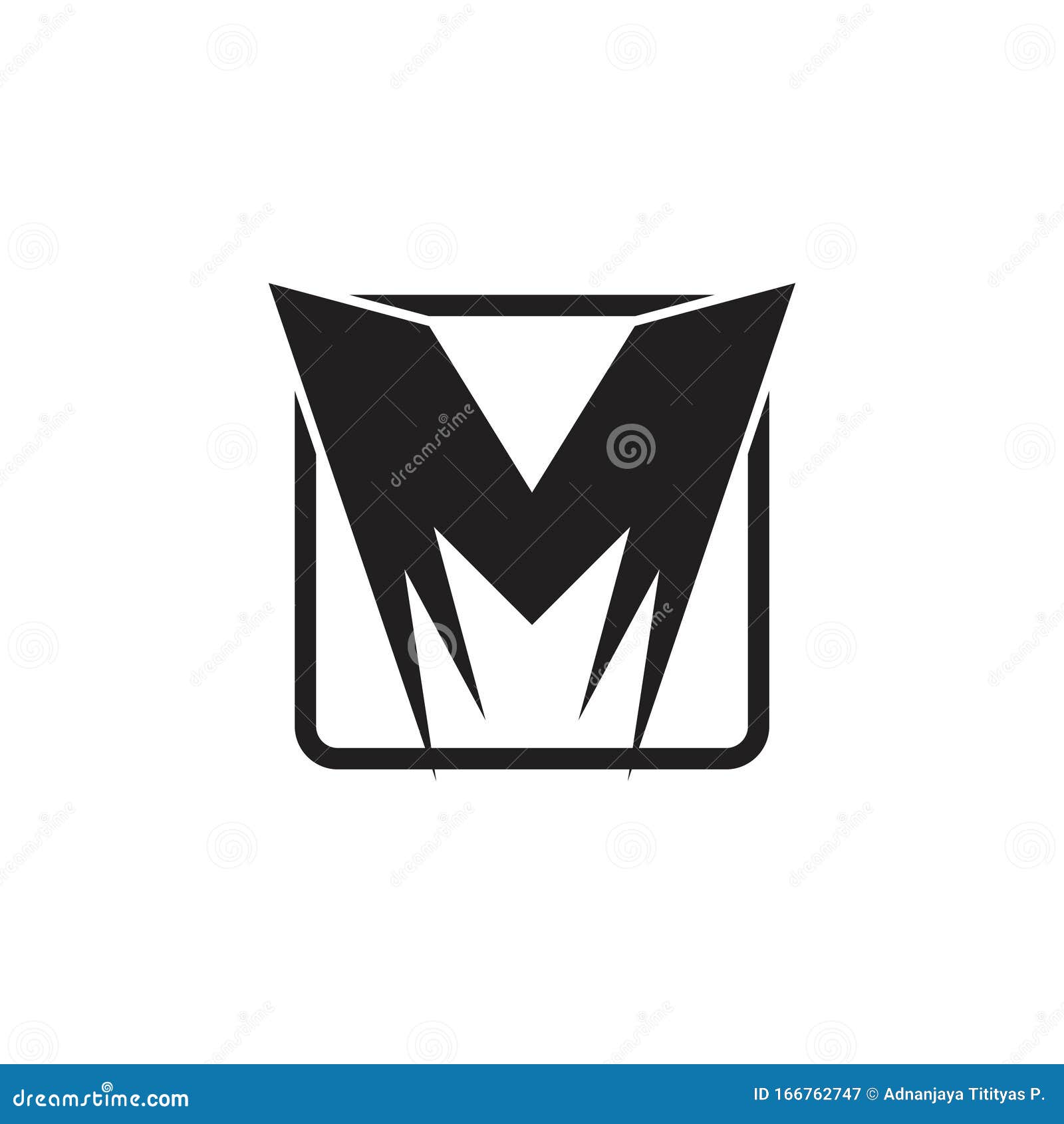 Letter M Grunge Square Logo Vector Stock Vector - Illustration of ...