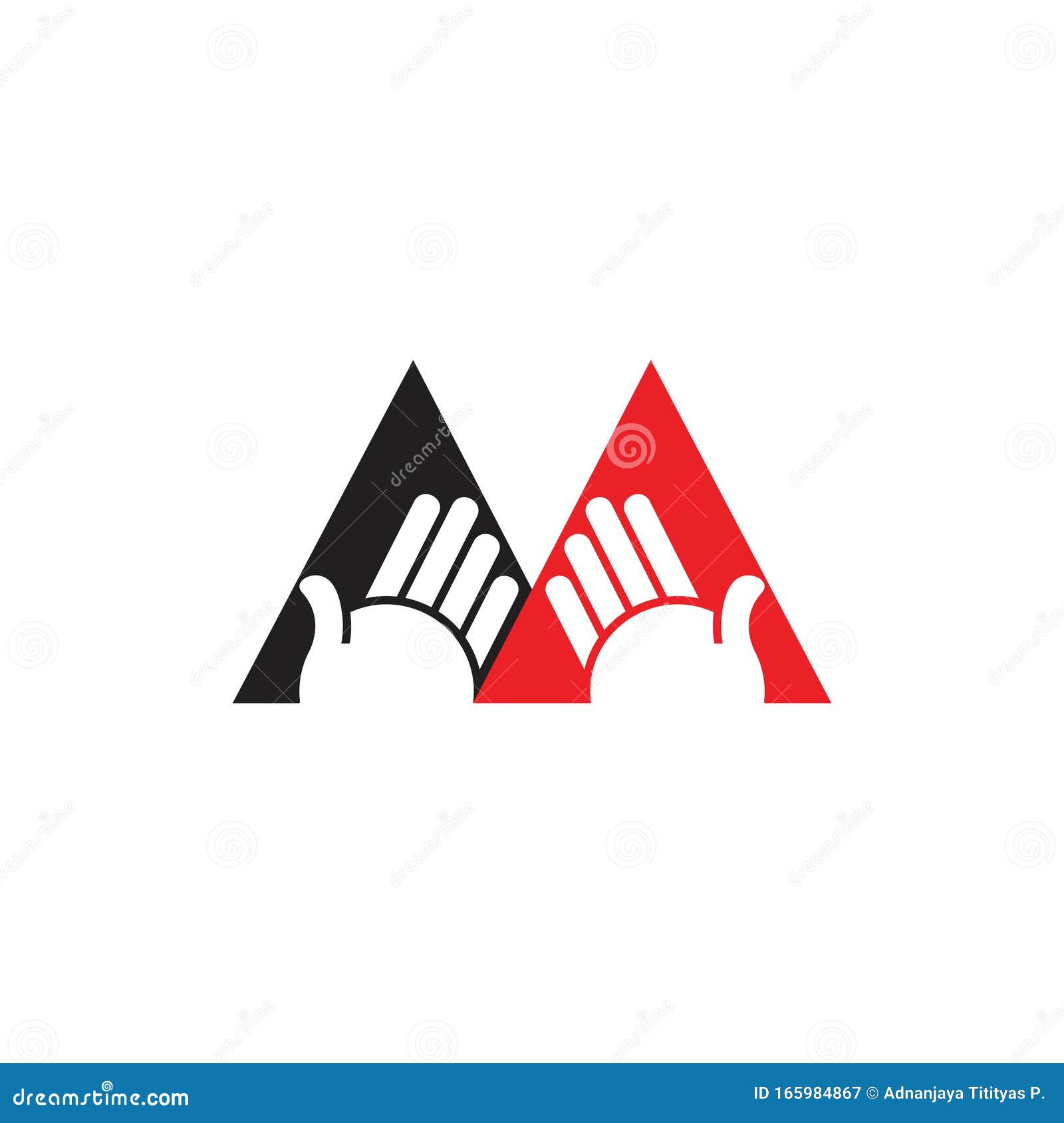 Letter M Hand Greeting Gesture Logo Vector Stock Vector - Illustration ...