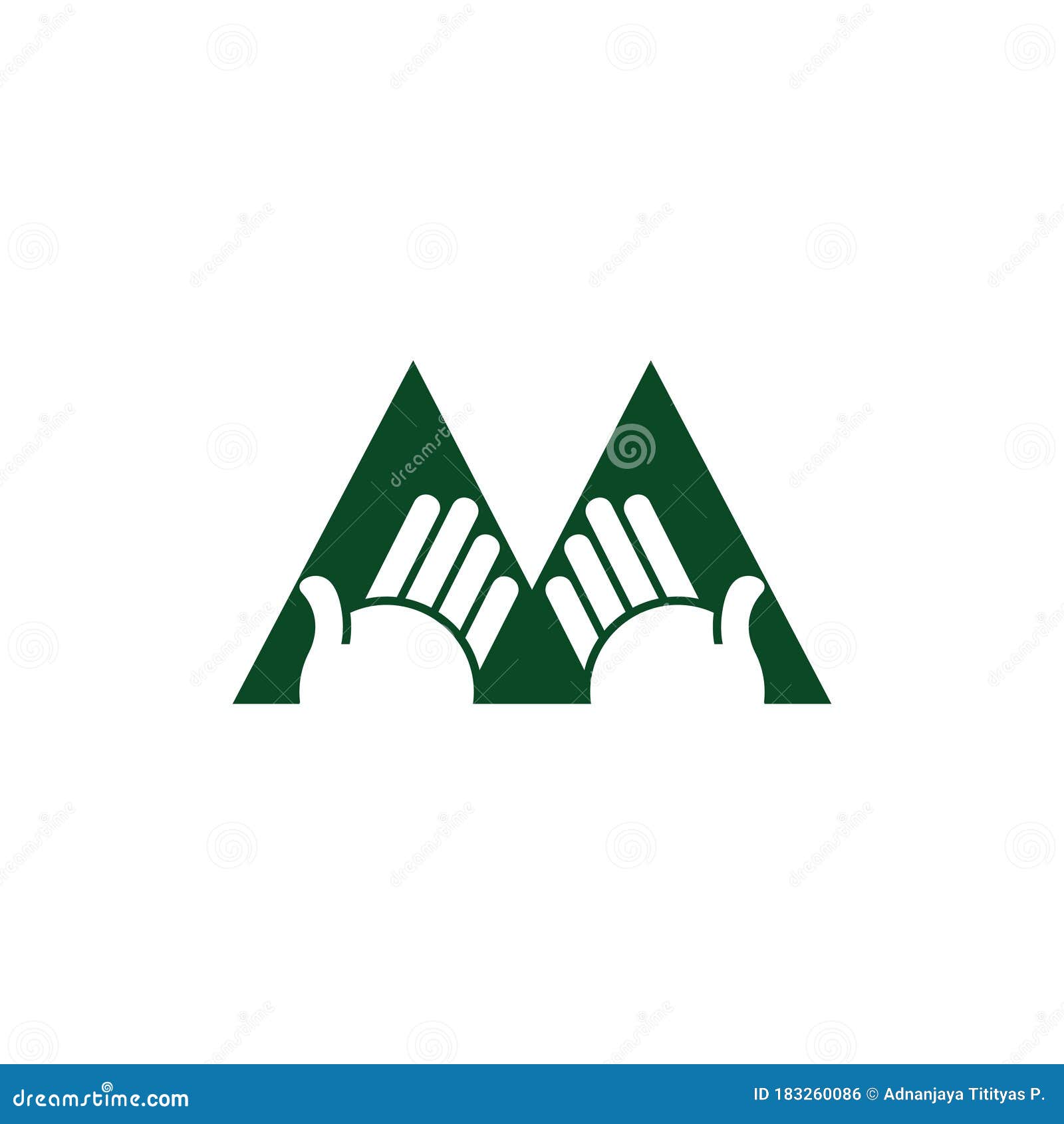 Letter M Hand Greeting Gesture Logo Vector Stock Vector - Illustration ...