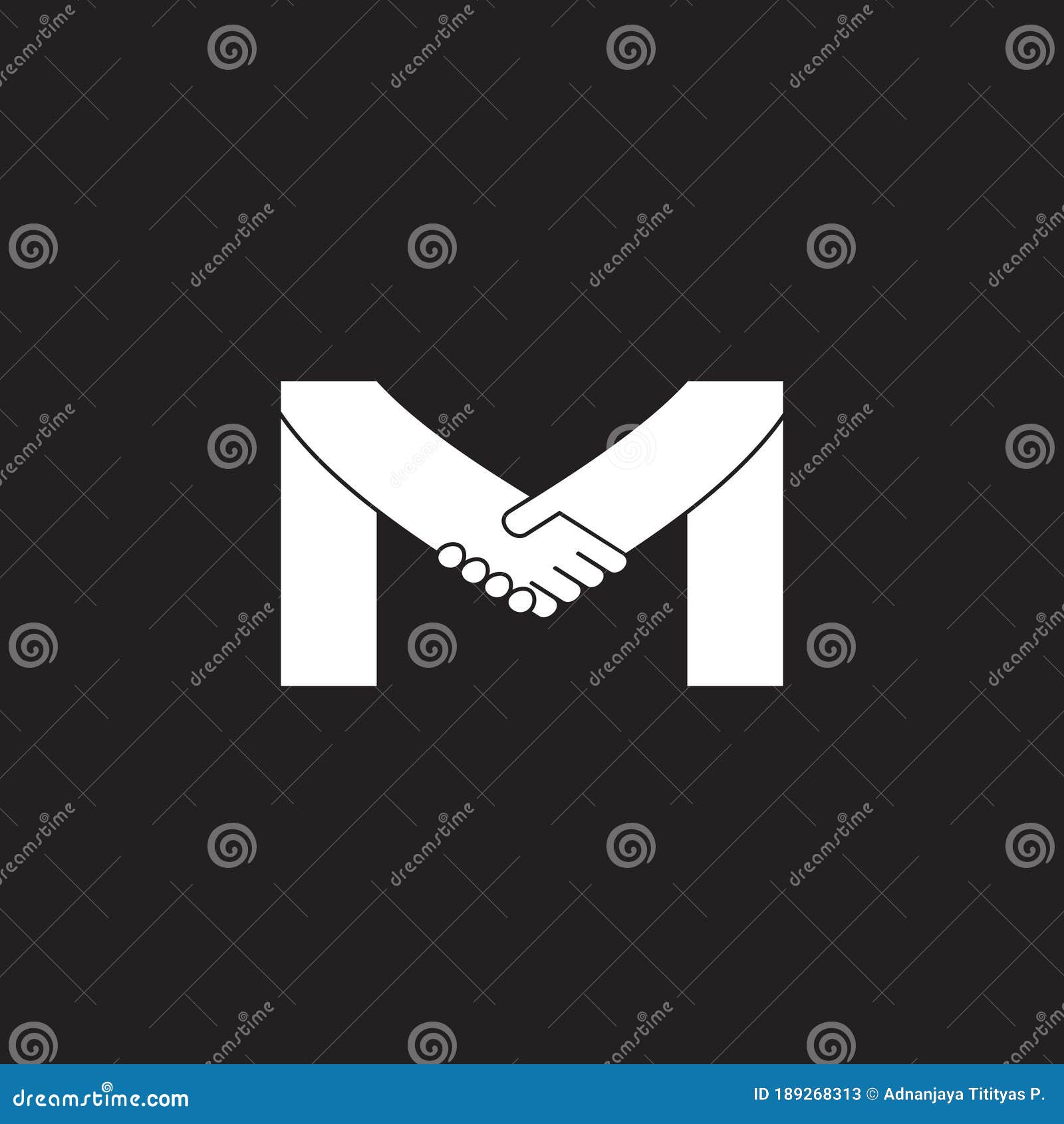 Letter M Hand Shake Symbol Design Vector Stock Vector - Illustration of ...