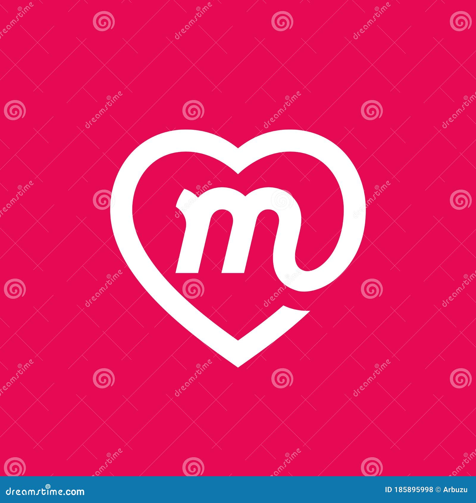Letter M Heart Logo Icon Design Template Elements Stock Vector ...