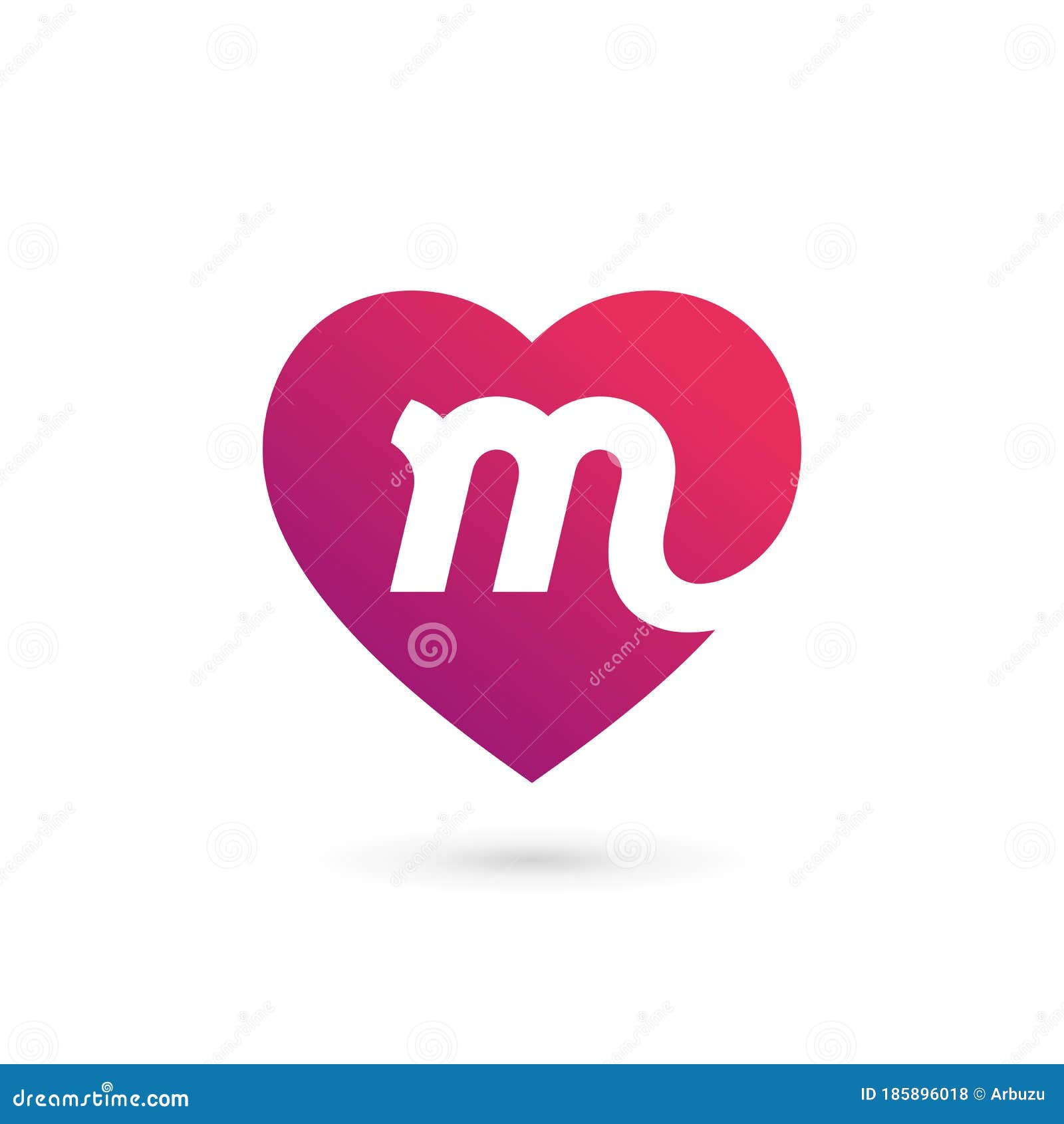 Letter M Heart Logo Icon Design Template Elements Stock Vector ...