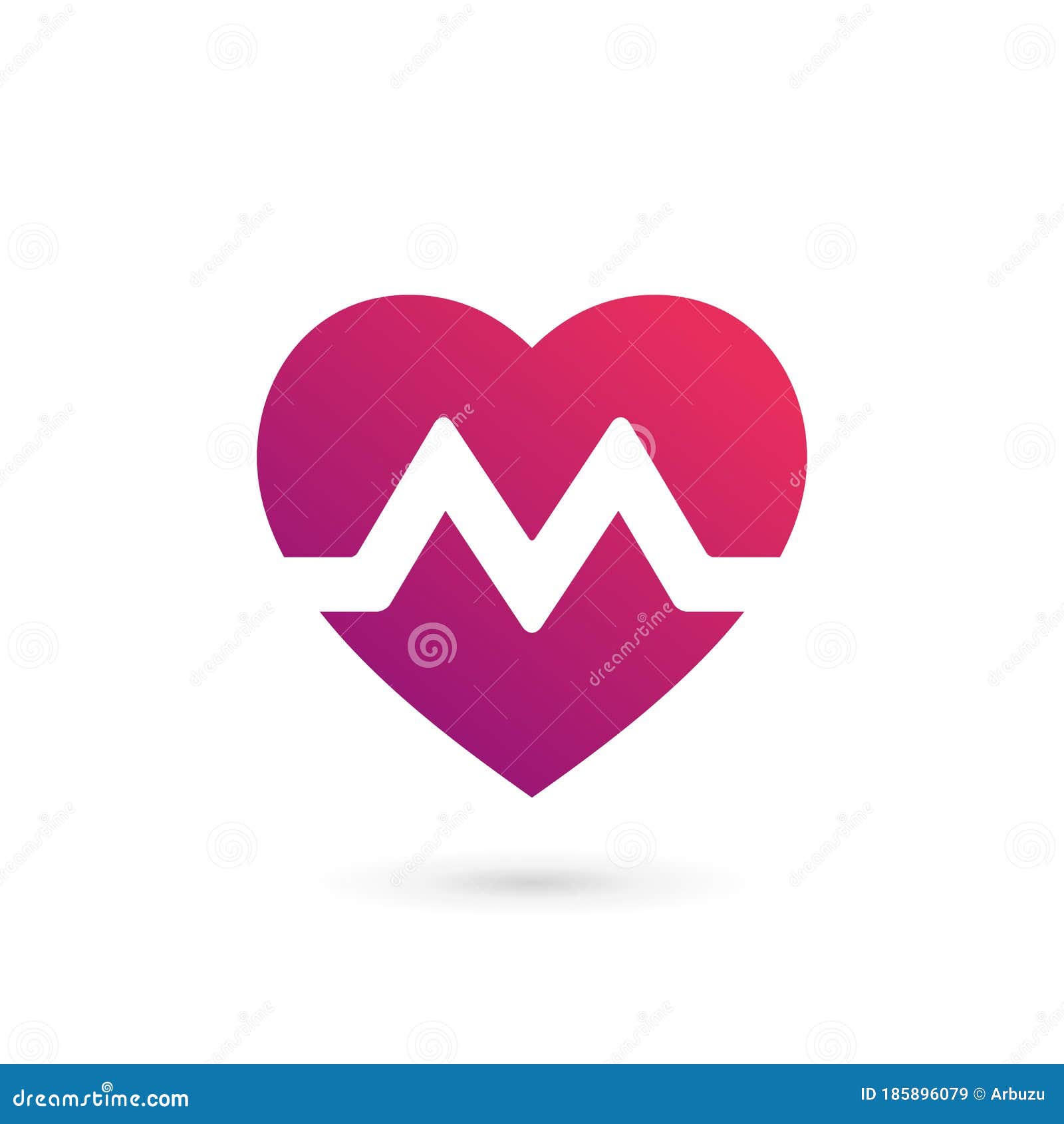 Letter M Heart Logo Icon Design Template Elements Stock Vector ...