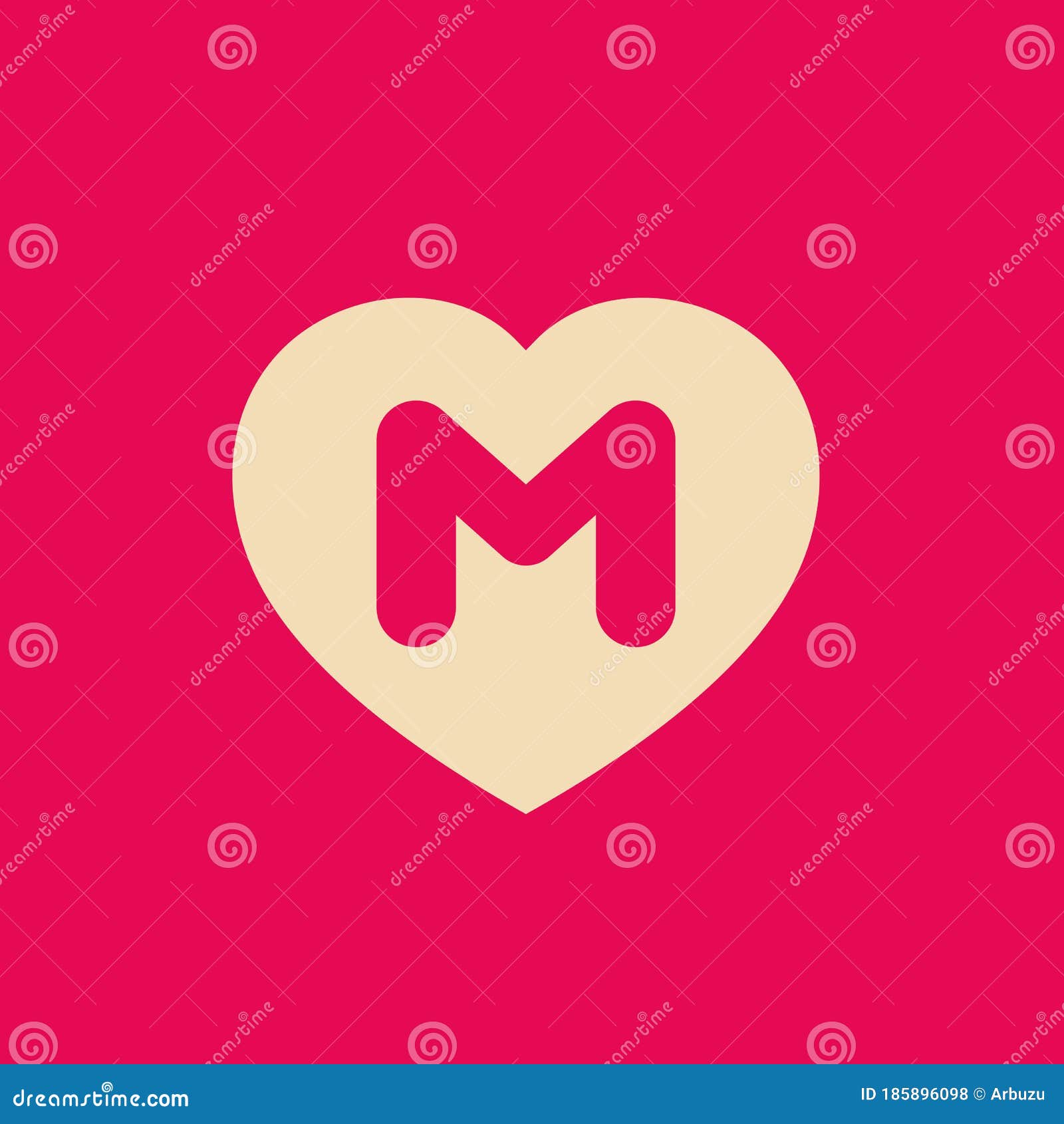 Letter M Heart Logo Icon Design Template Elements Stock Vector ...