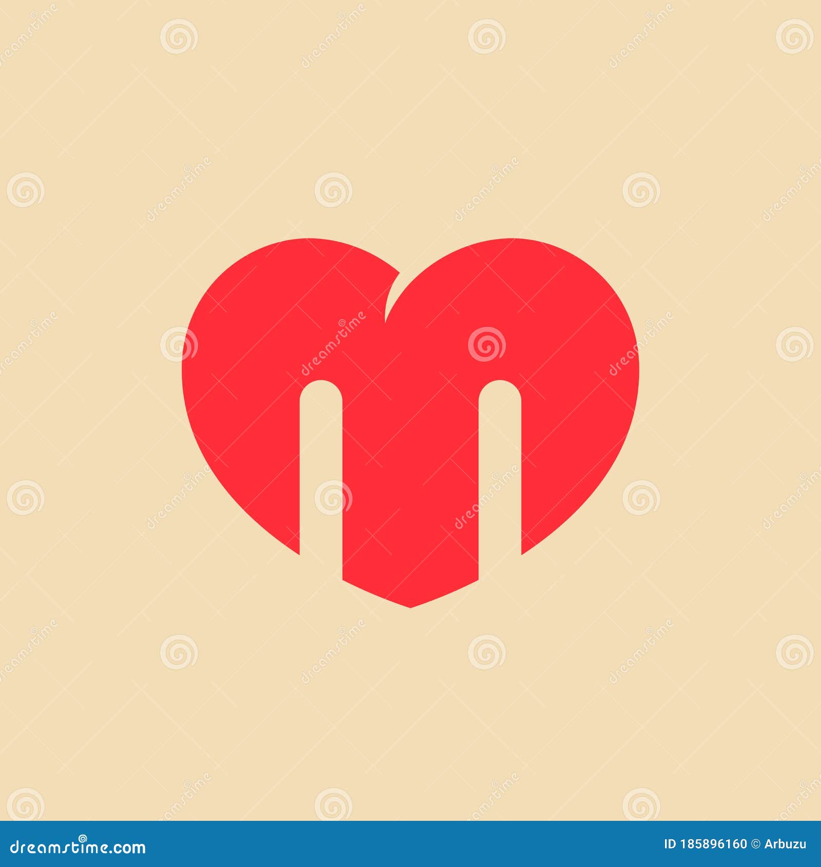 Letter M Heart Logo Icon Design Template Elements Stock Vector ...