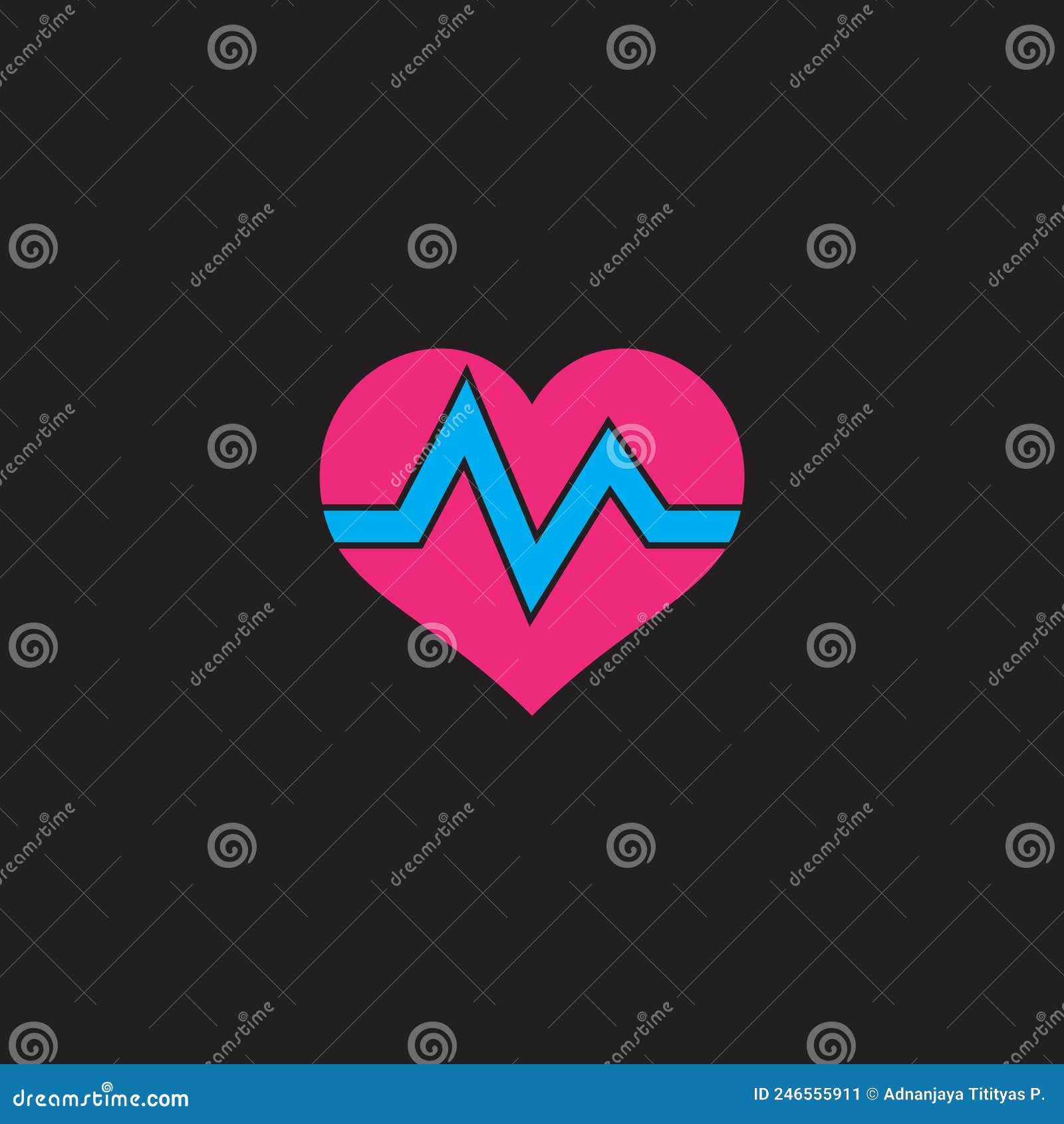 Letter M Heart Pulse Medical Simple Geometric Logo Vector Stock Vector ...