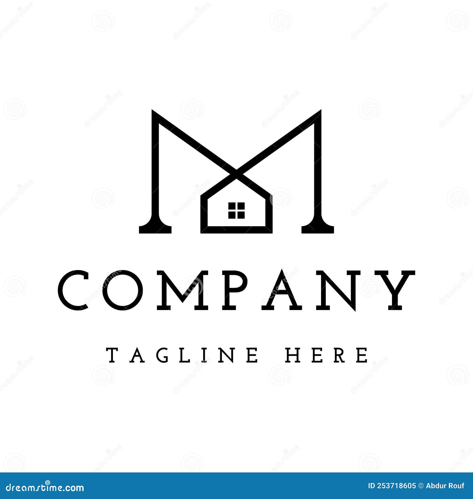 Letter M Home Building Logo Design Stock Illustration - Illustration of ...