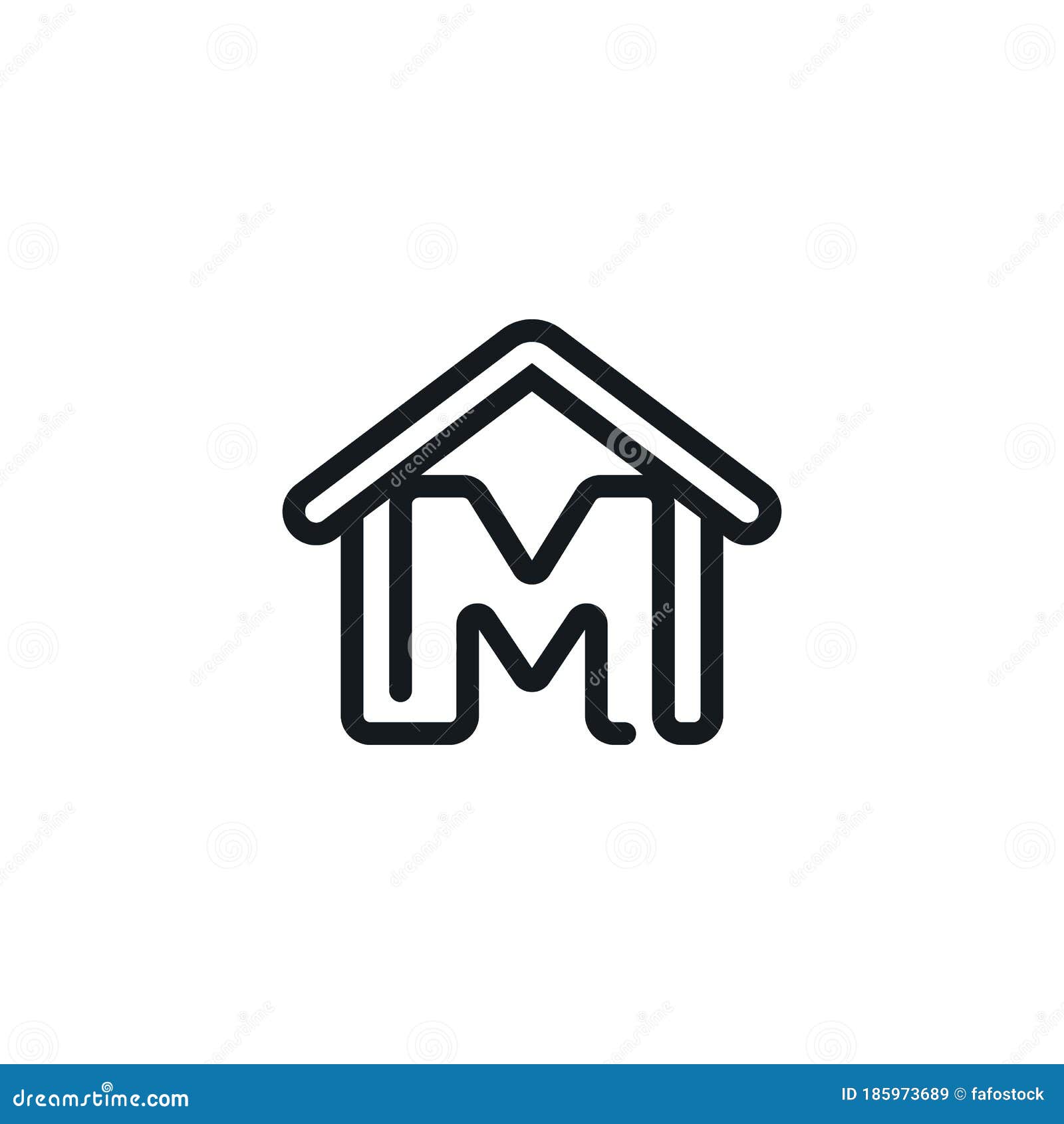 Letter M in House Icon Vector Design Template Stock Vector ...