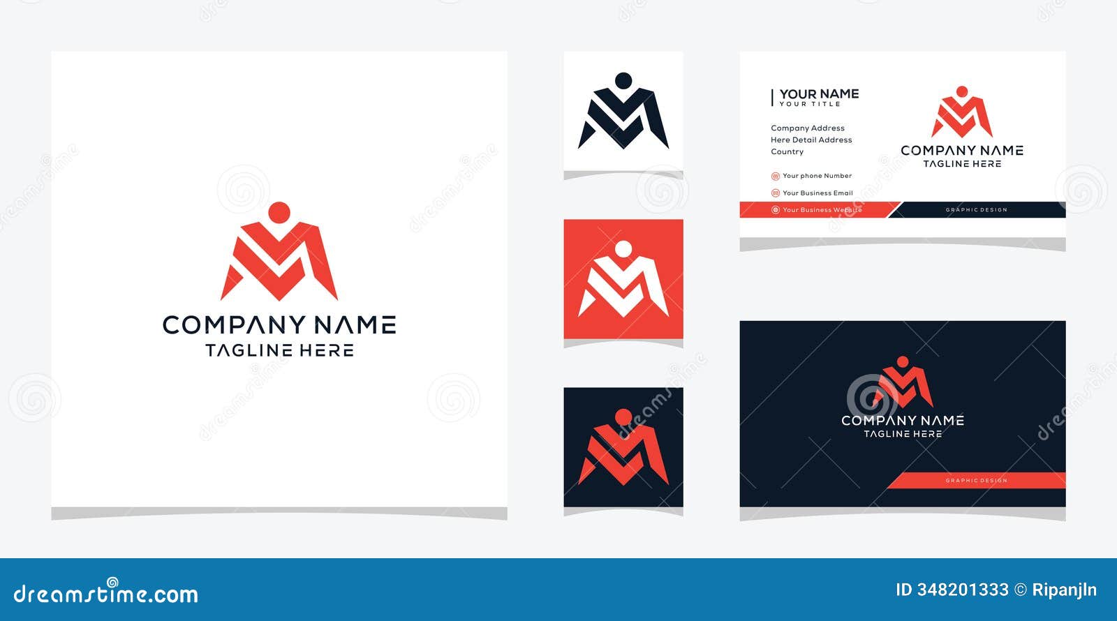 Letter M Human People Logo Design Inspiration Stock Illustration ...