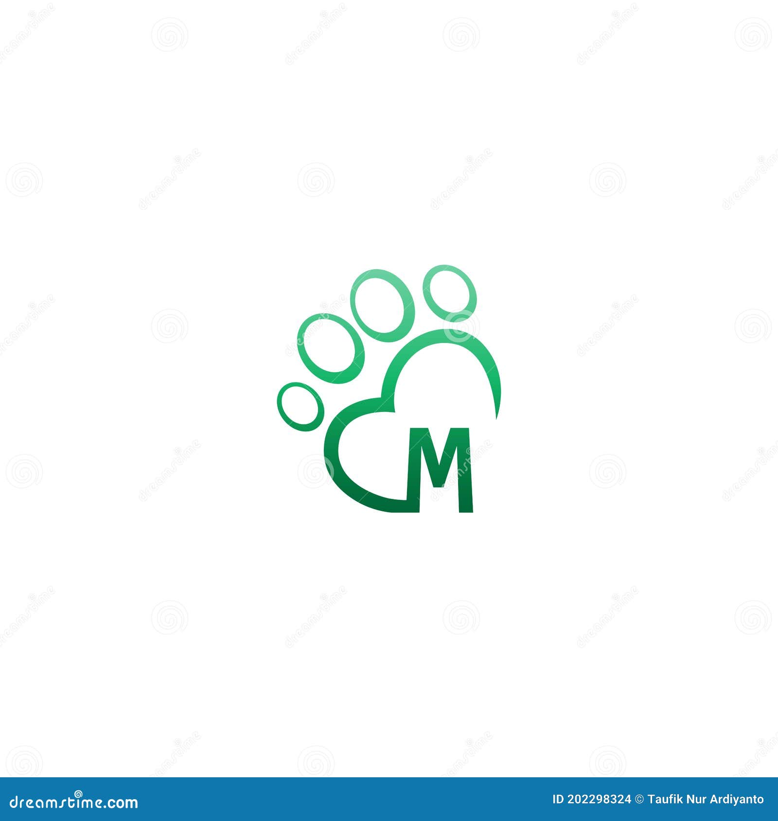 Letter M Icon on Paw Prints Logo Stock Vector - Illustration of vector ...
